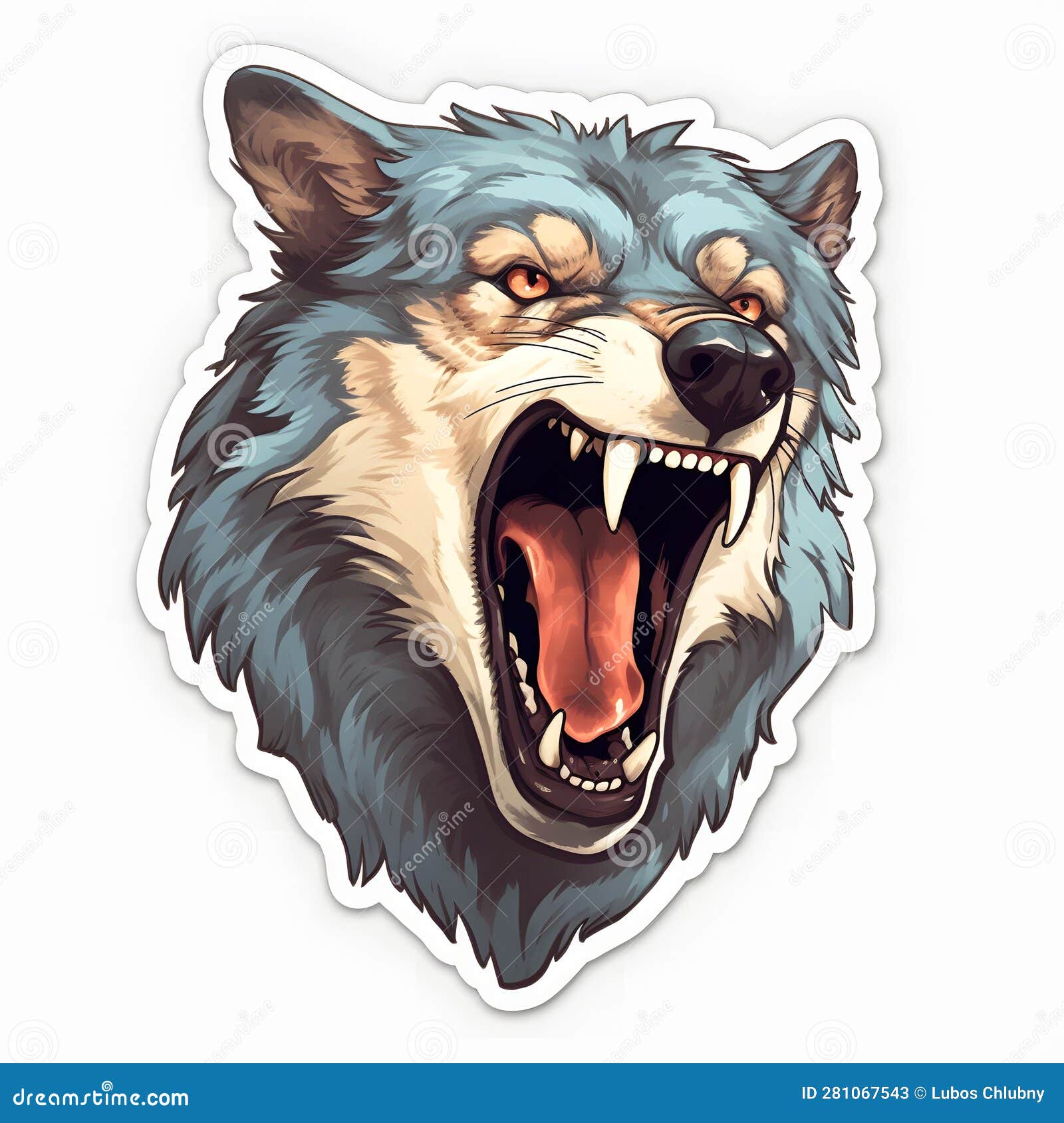 Sharp Wolf Head Line Logo Design Vector Illustration | CartoonDealer ...