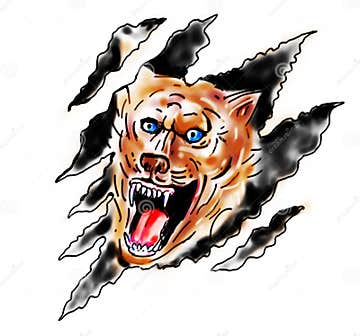 Angry Wolf Paw Tear Scratch Mark Stock Illustration - Illustration of ...