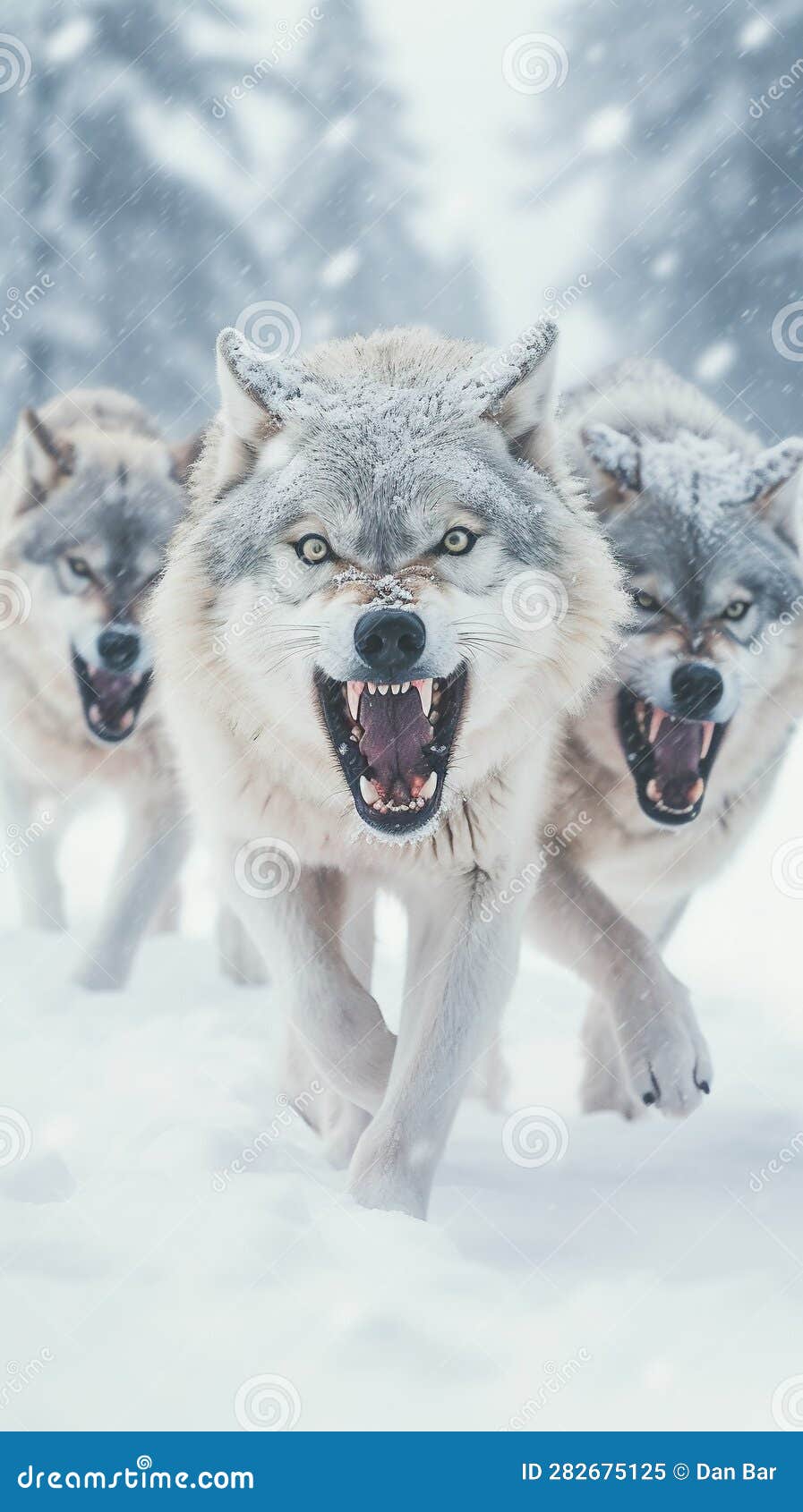 Angry Wolf Walking Towards the Camera. Generative AI Stock Illustration ...
