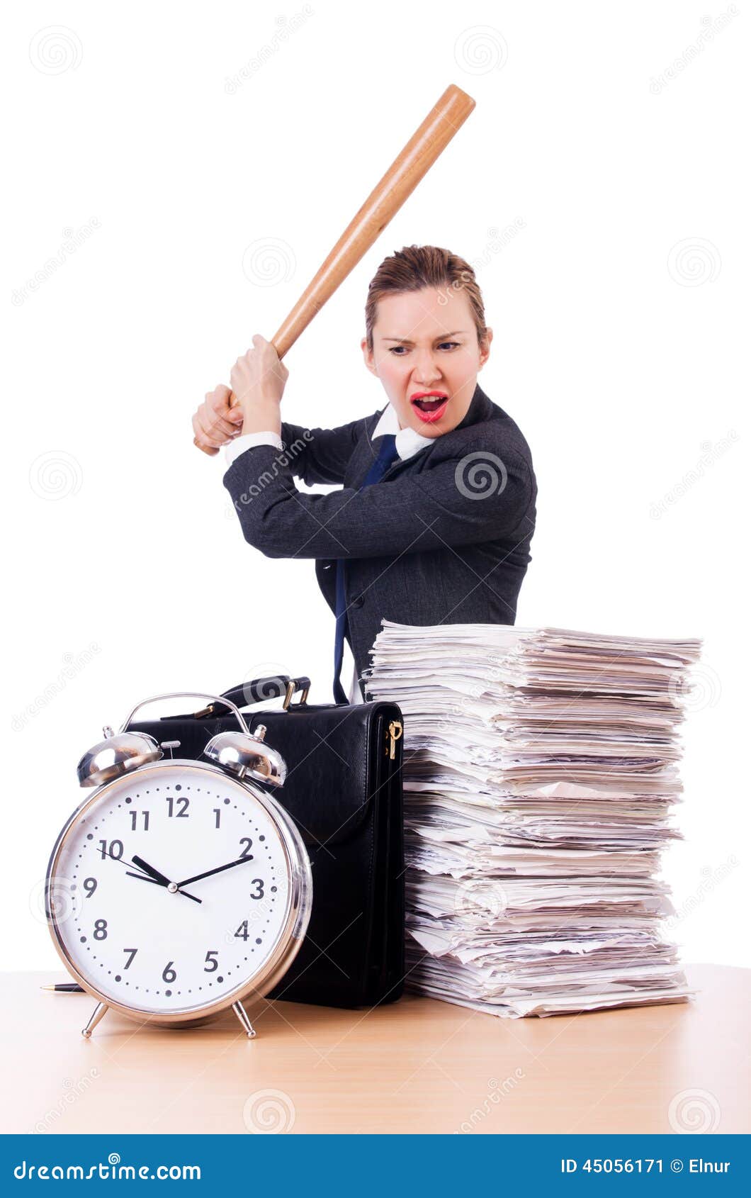 Angry Woman with Baseball Bat Under Stress Stock Image - Image of anger ...