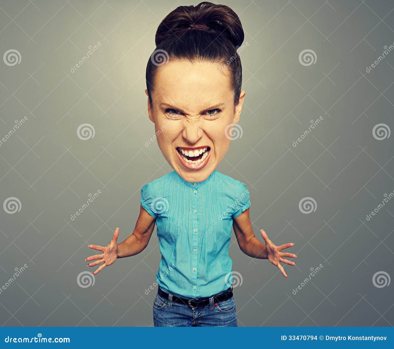 Angry Woman With Big Head Stock Images - Image: 33470794