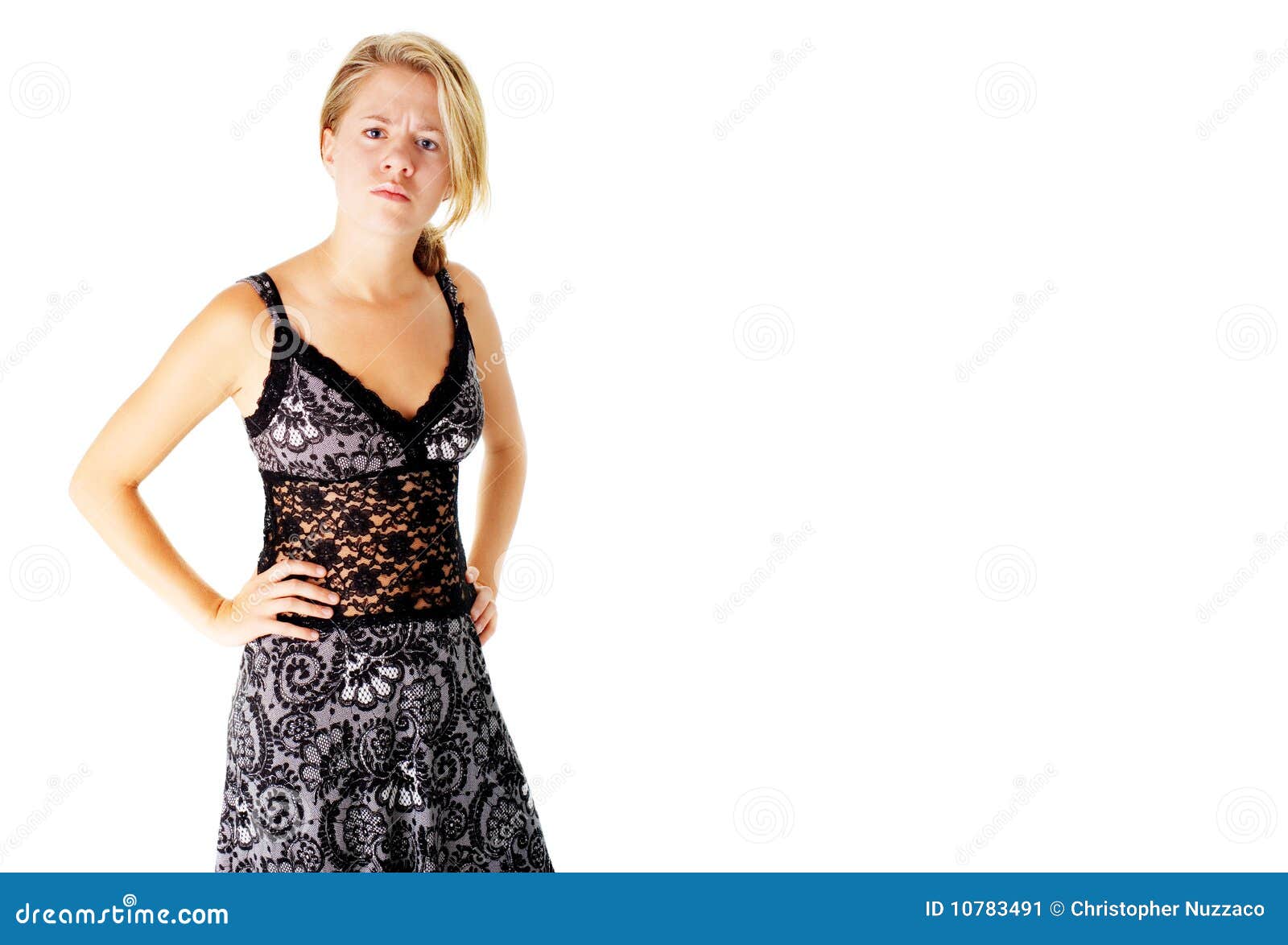 Angry Woman in Dress on White Stock Image - Image of attractive, lady ...