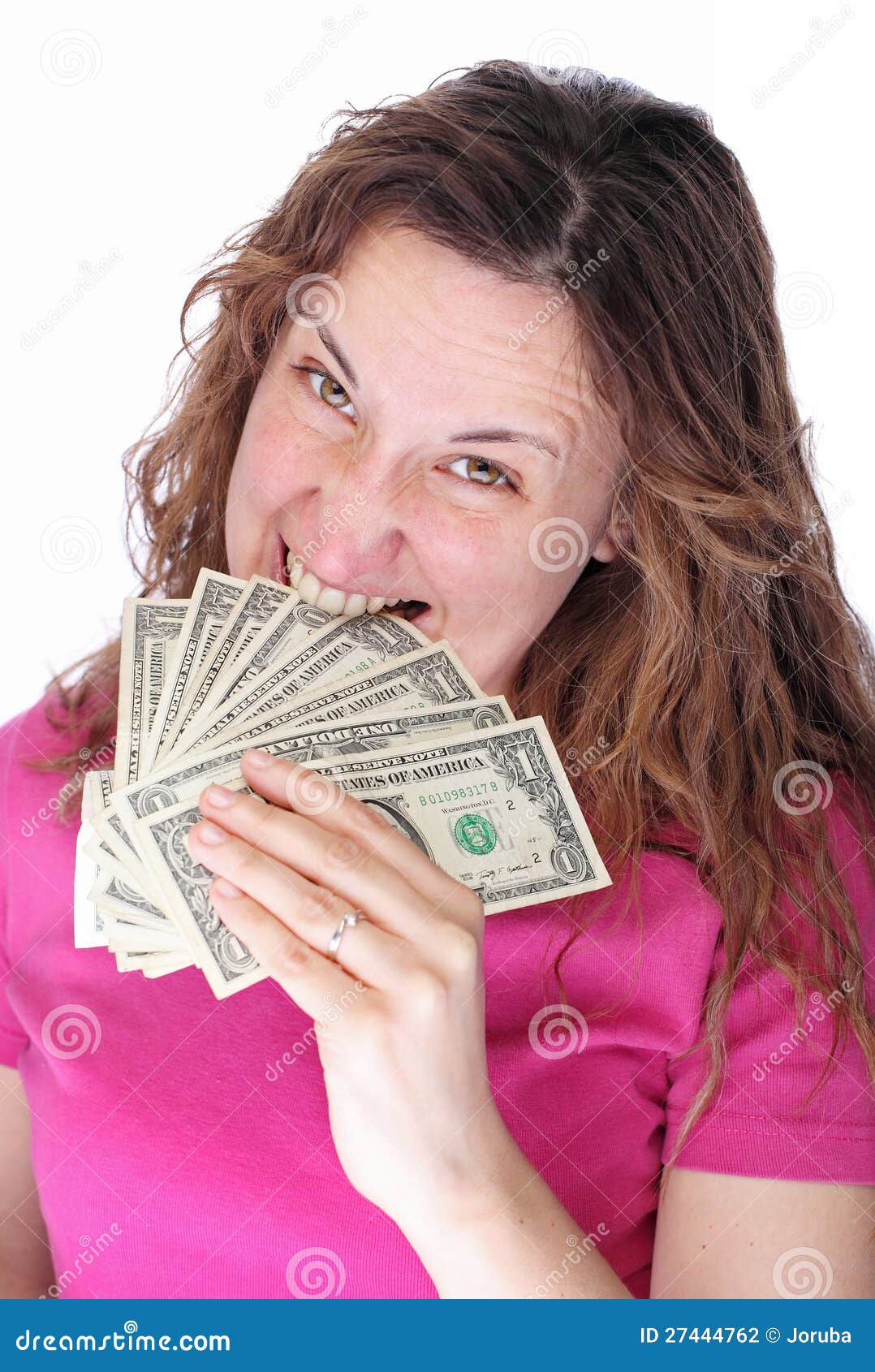 Angry woman eat money stock photo. Image of expression - 27444762