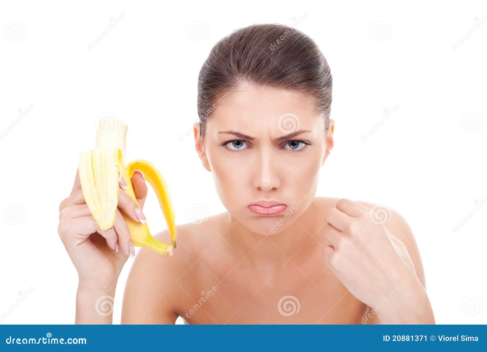 Angry Woman Eating A Banana Royalty-Free Stock Photo | CartoonDealer ...