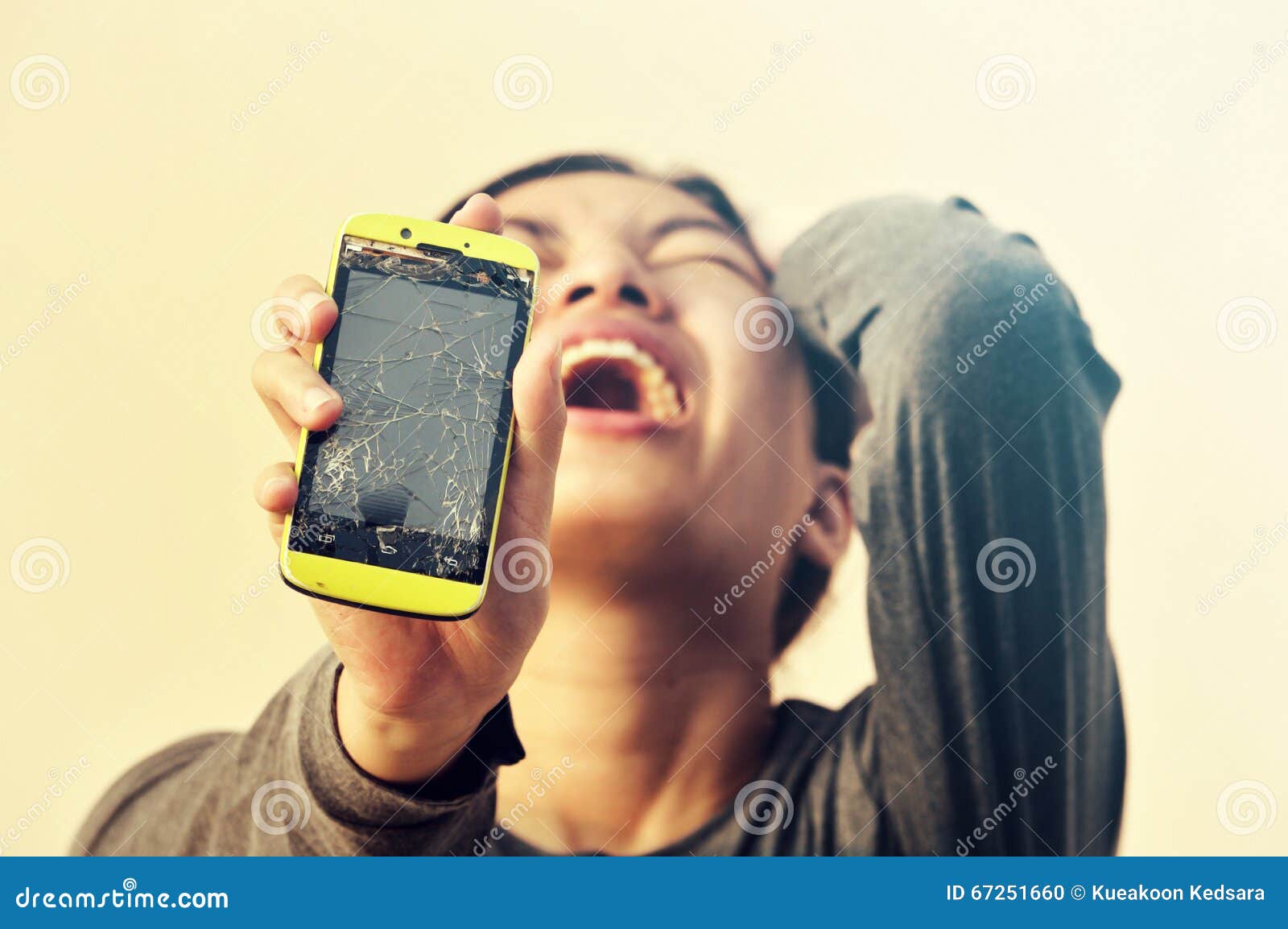 Angry Man In Broken Mirror Royalty-Free Stock Photography ...