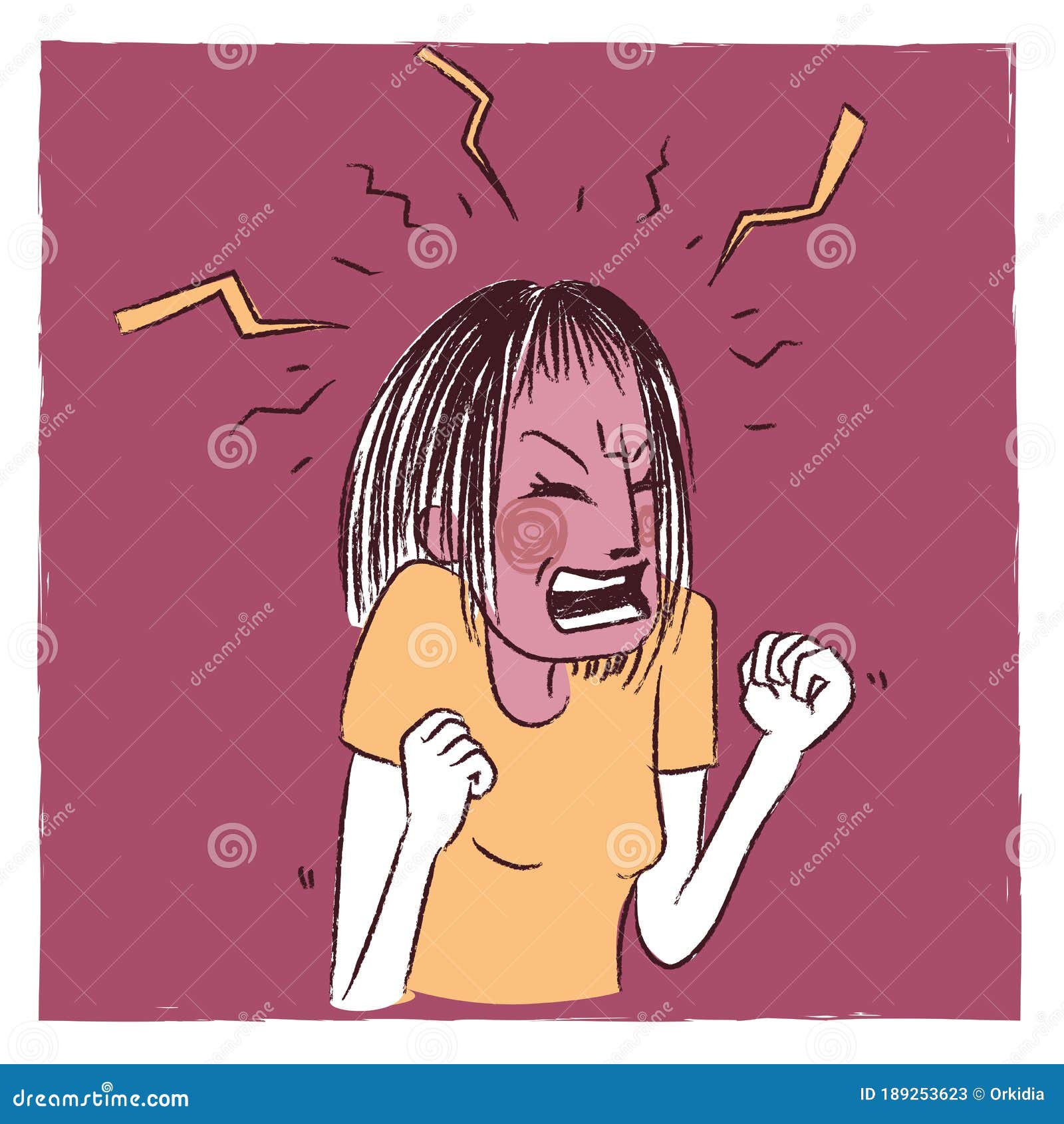 Angry woman stock vector. Illustration of woman, yelling - 189253623
