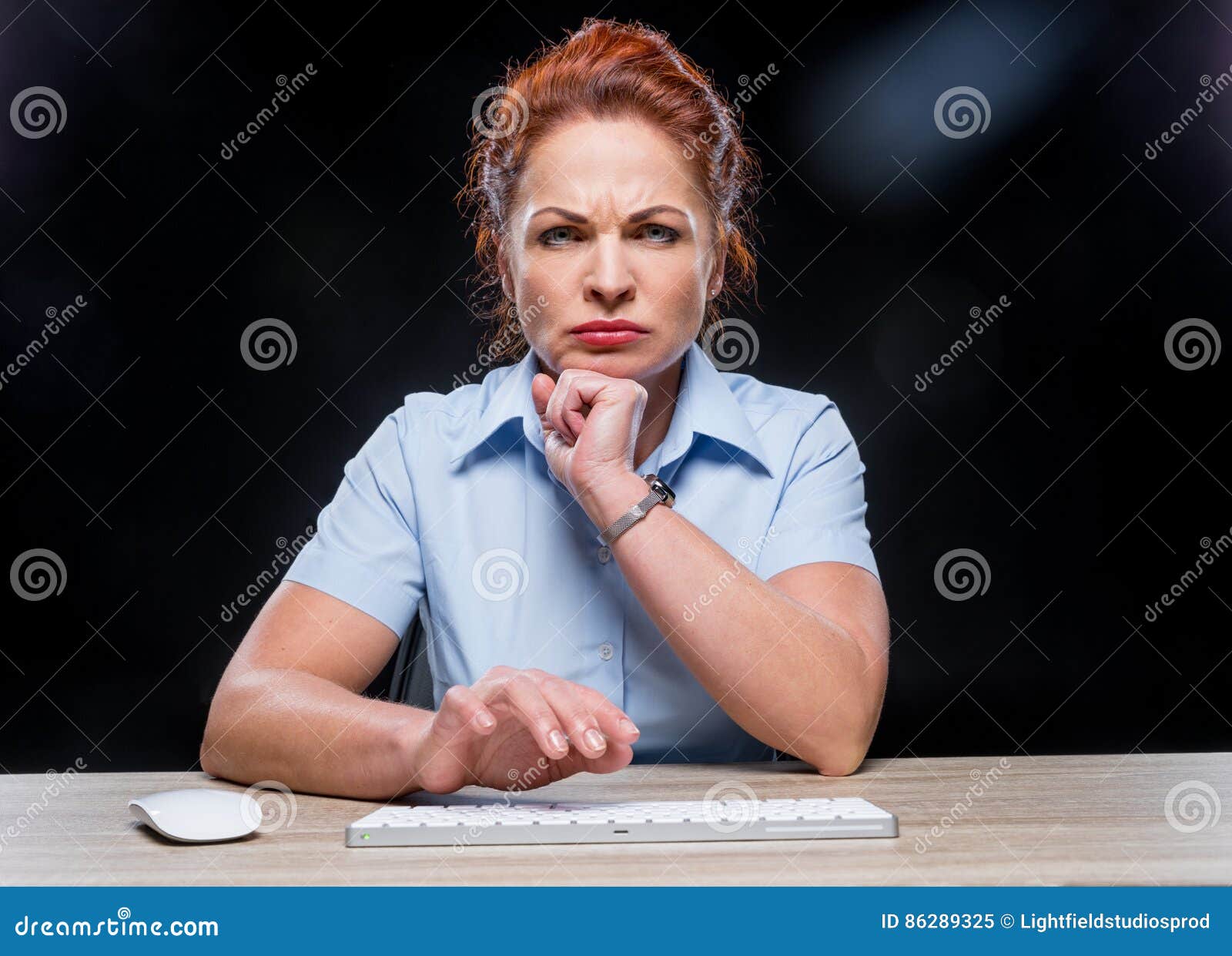 Angry woman with keyboard stock image. Image of professional - 86289325