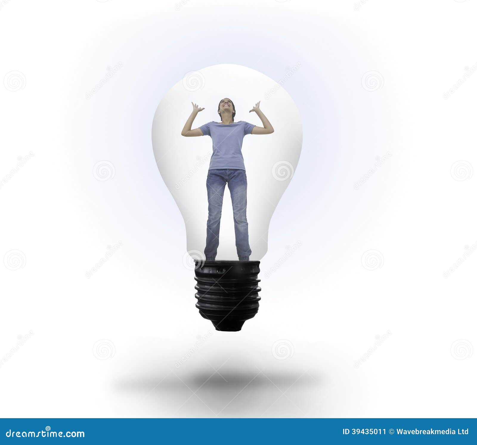 Angry woman in light bulb stock image. Image of hair - 39435011