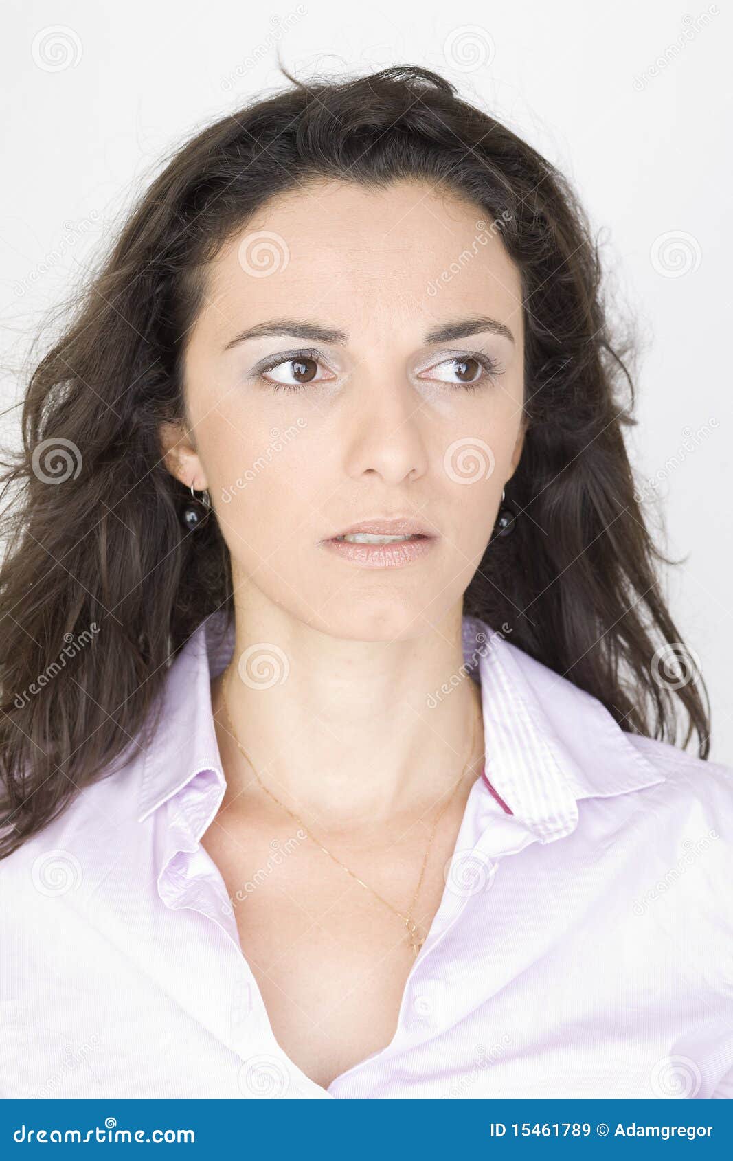 Angry Woman Looking To Her Left Stock Image - Image of young, white ...