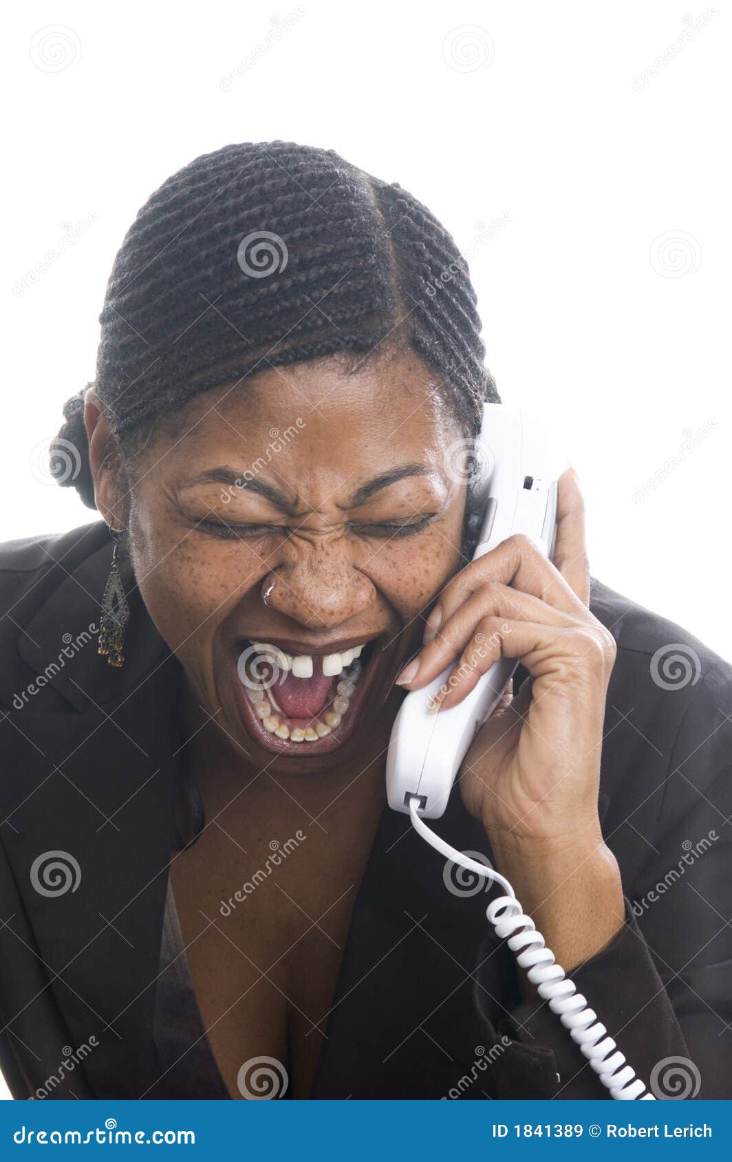 Angry woman on phone stock image. Image of yelling, angry - 1841389