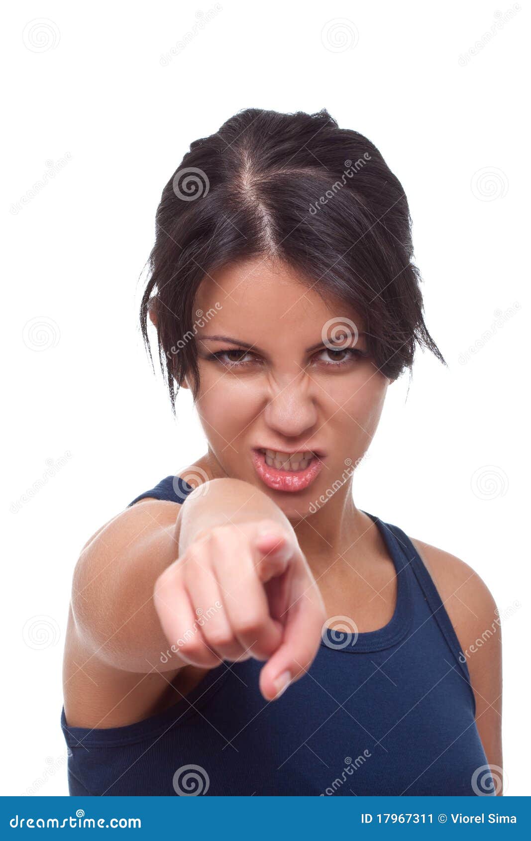 Angry woman pointing stock image. Image of model, portrait - 17967311