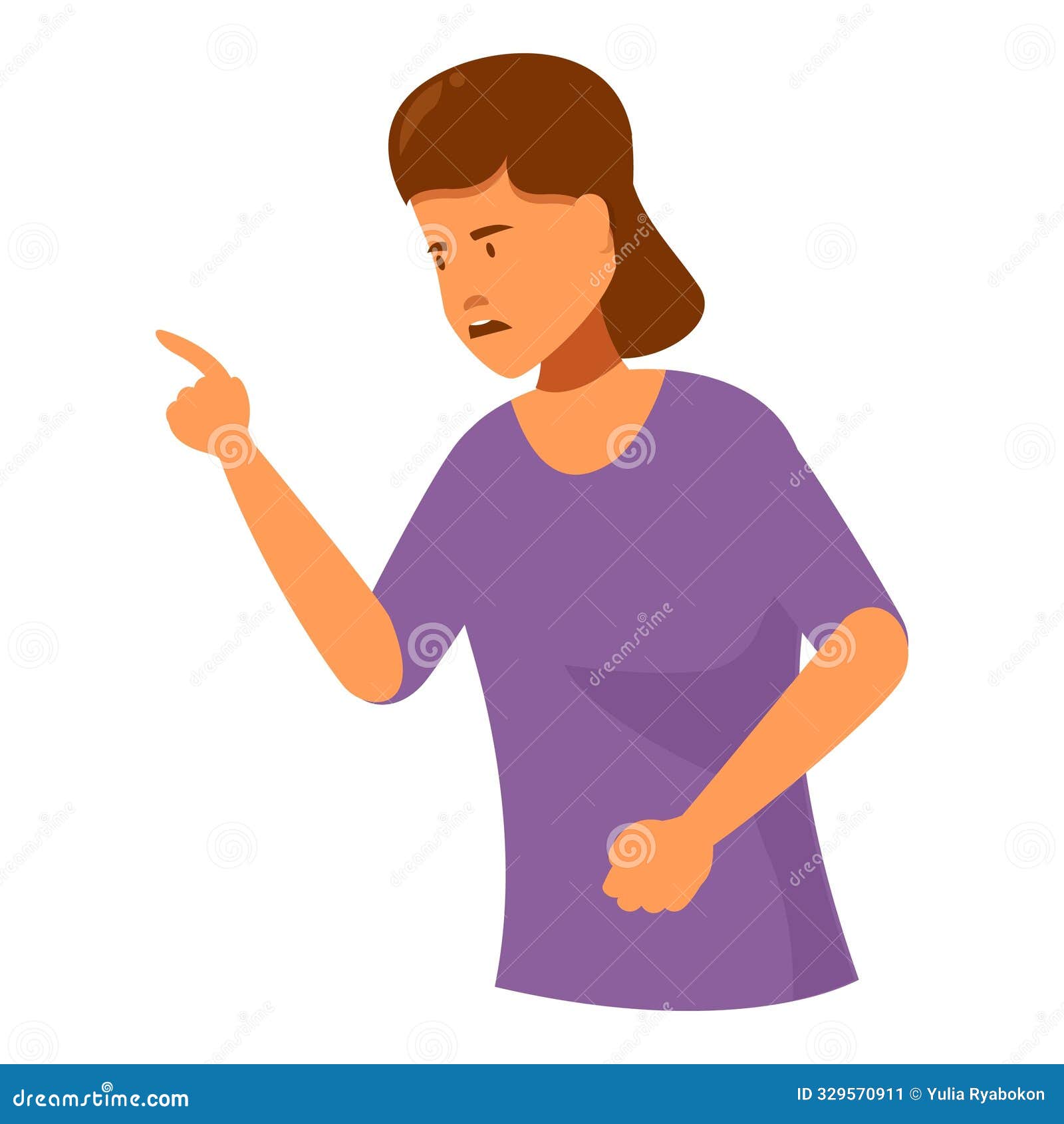 Angry Woman Pointing Finger Accusing Someone Stock Vector ...
