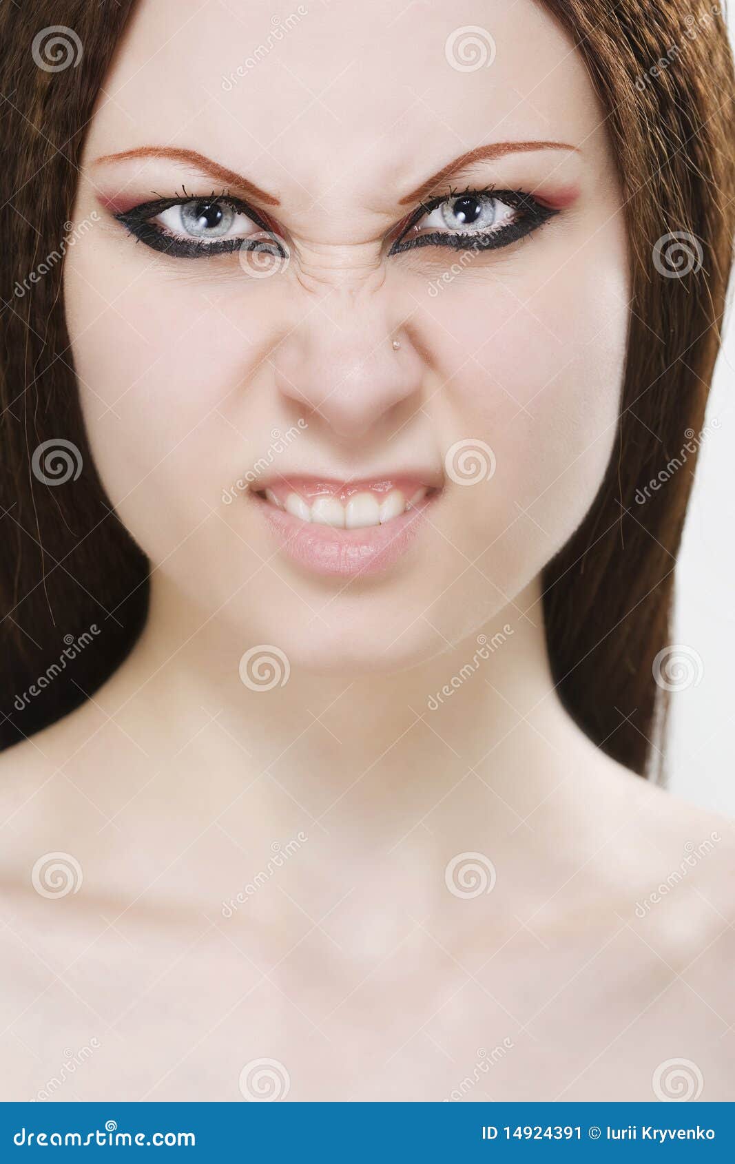 Angry woman portrait stock image. Image of face, making - 14924391