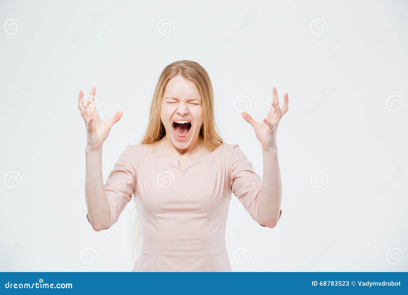 Angry woman screaming stock image. Image of concept, evil - 68783523