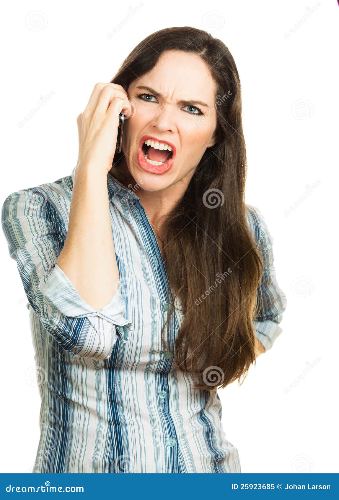 Angry Woman Screaming on the Phone Stock Image - Image of businesswoman ...