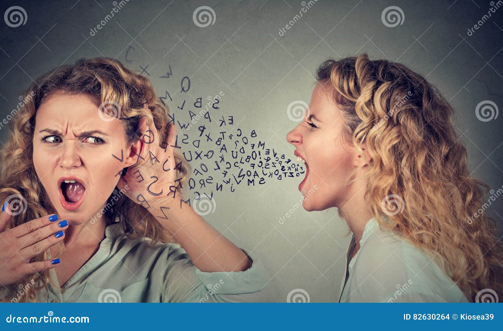 Angry Woman Screaming at Shocked Herself Stock Photo - Image of ...