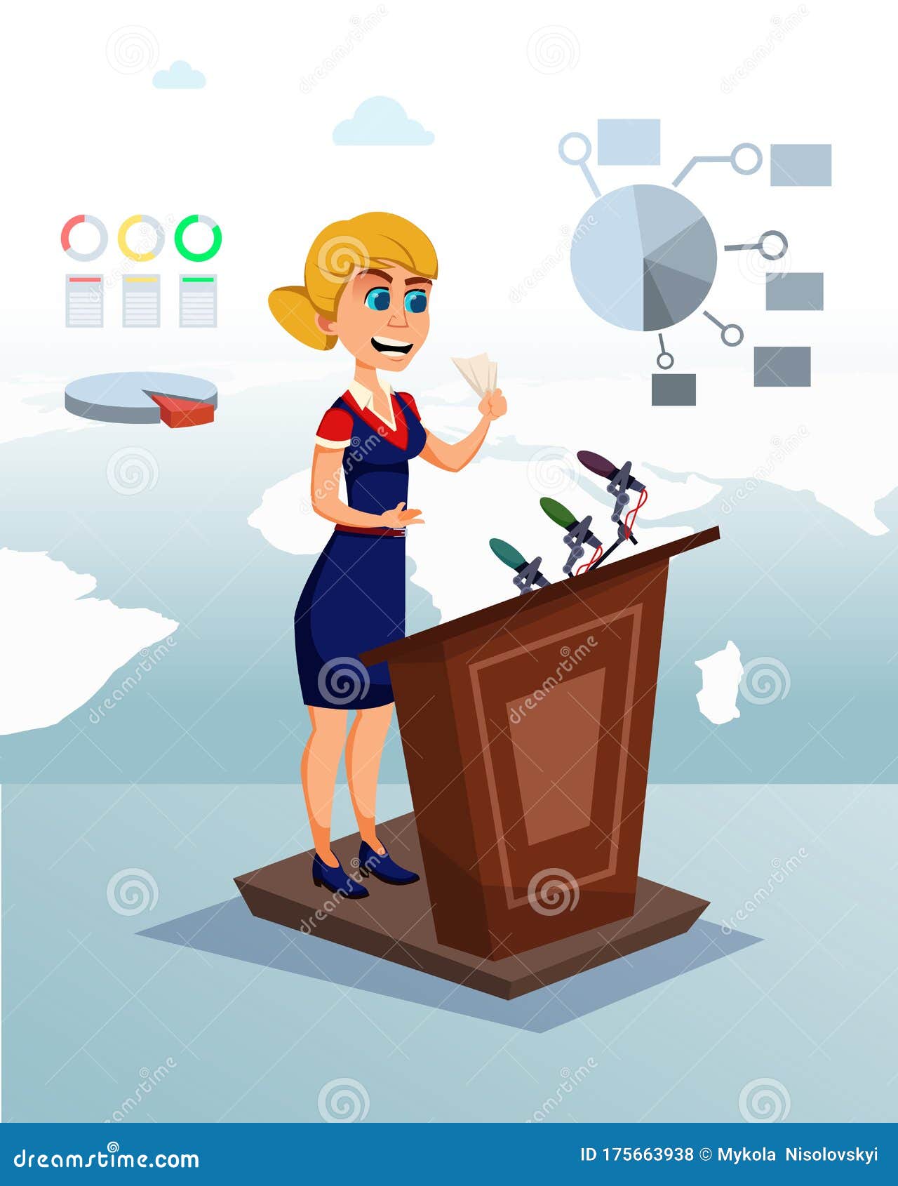 Angry Woman Shouting and Screaming on Audience Stock Vector ...