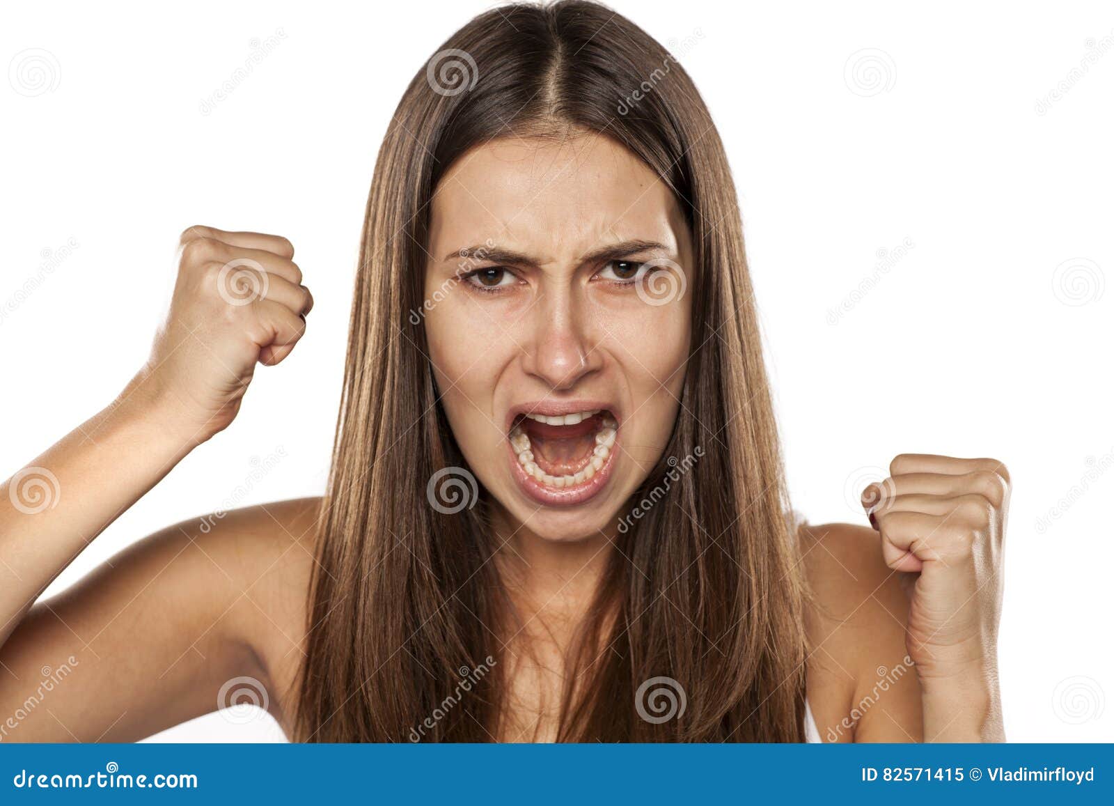 Angry woman shouting stock image. Image of studio, girl - 82571415