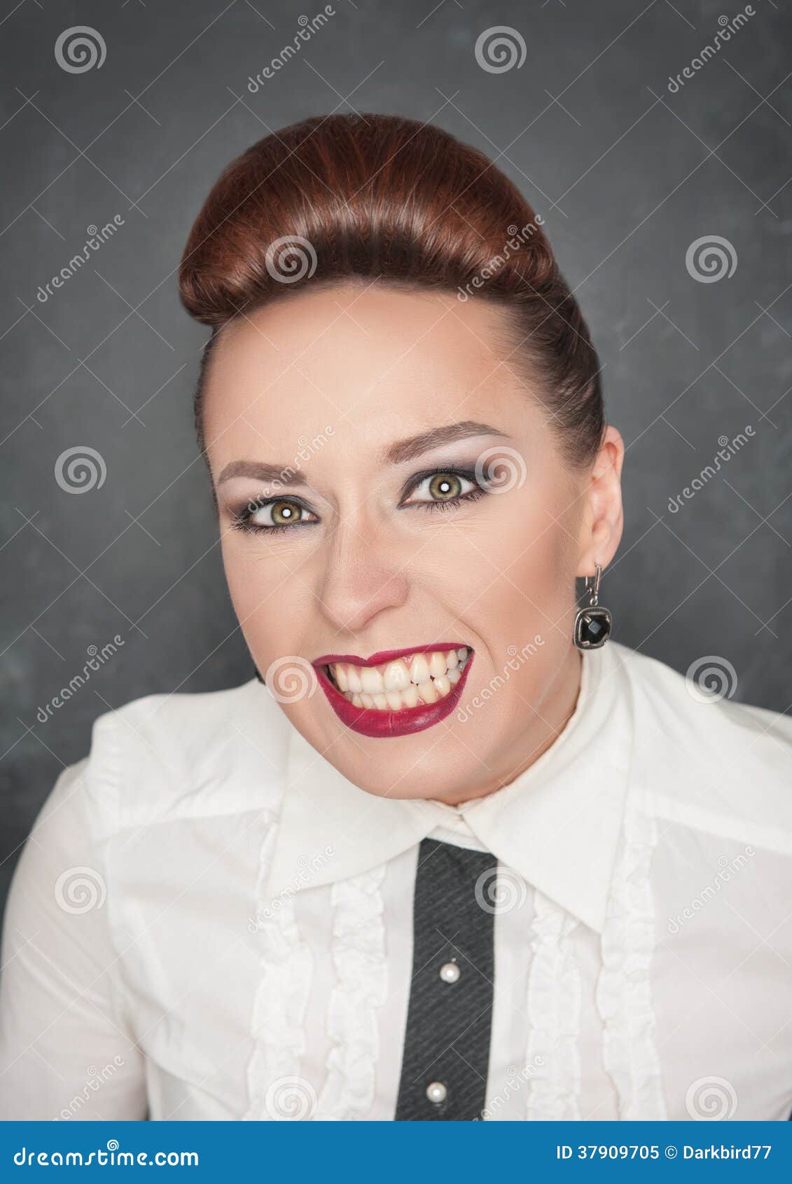 Angry Woman with Teeth Grin Stock Image - Image of anger, expression ...
