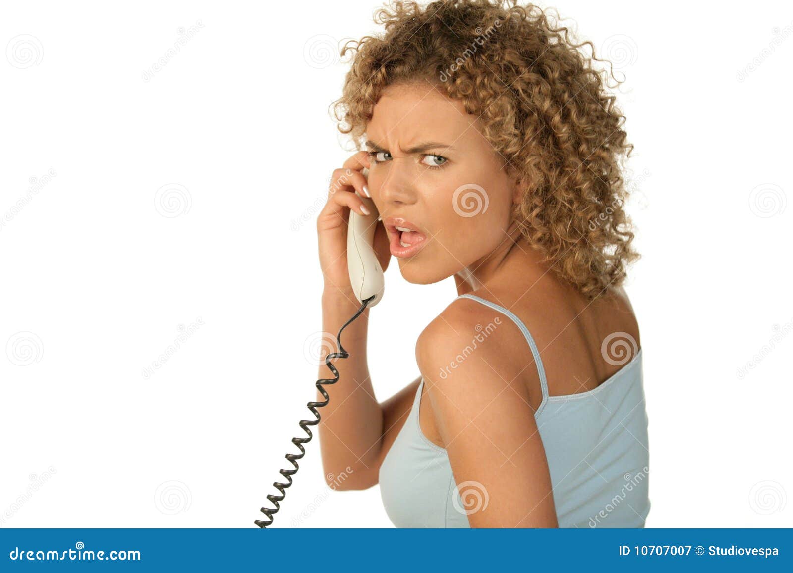 Angry woman on telephone stock image. Image of conversing - 10707007