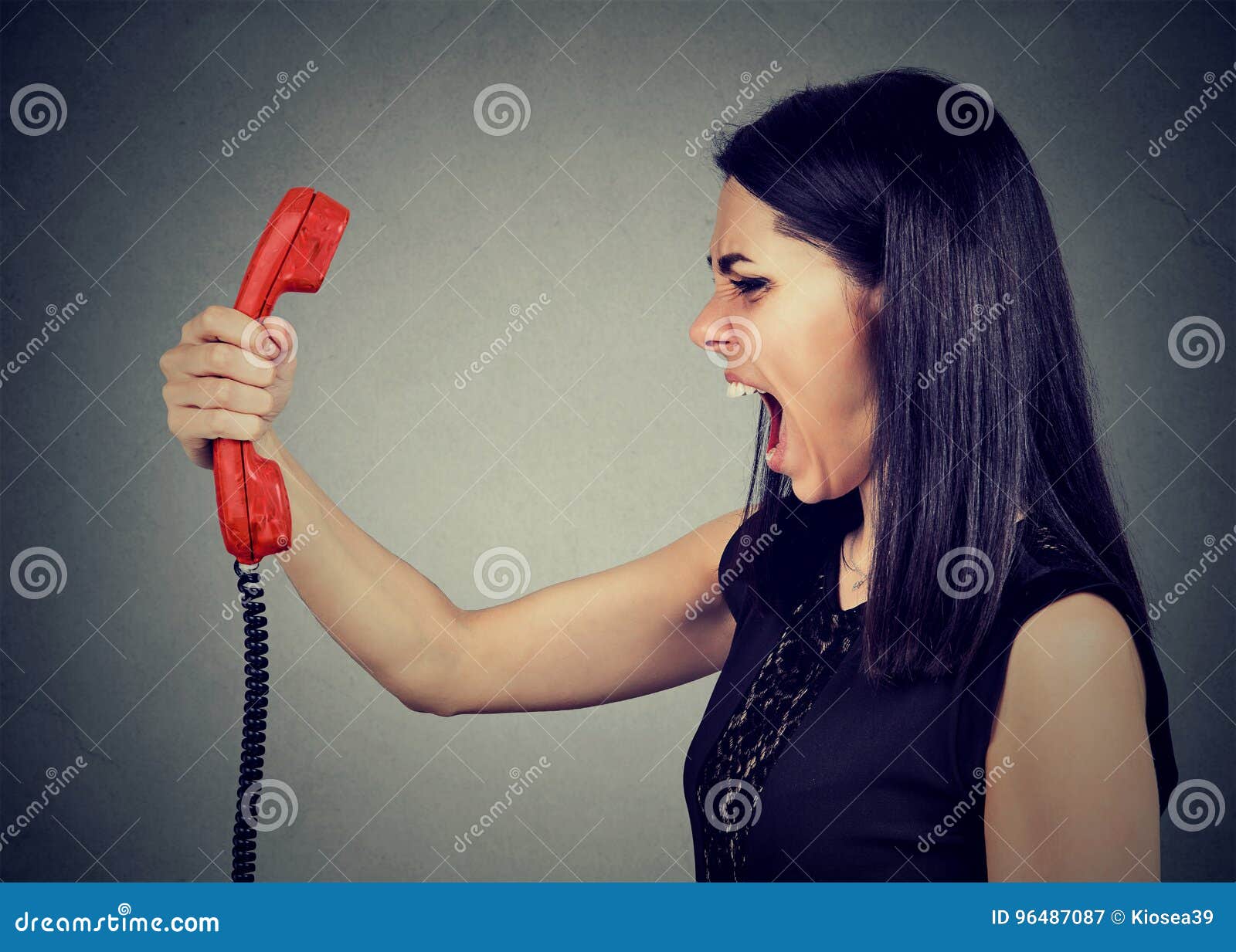 Angry Woman Yelling at the Phone Stock Image - Image of rude, business ...