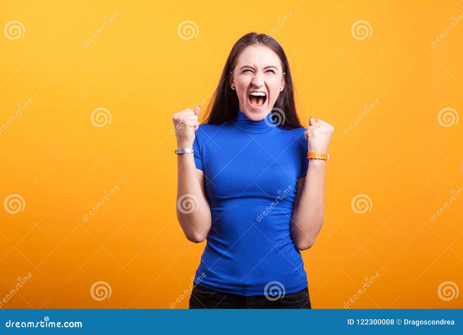 Angry Woman Yelling in Studio Stock Photo - Image of portrait, people ...