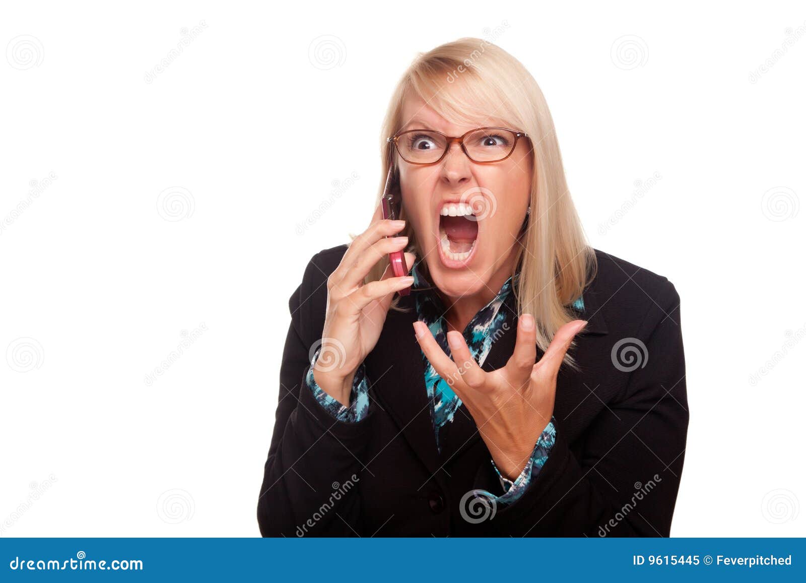 Angry Woman Yells while on Cell Phone Stock Image - Image of pretty ...