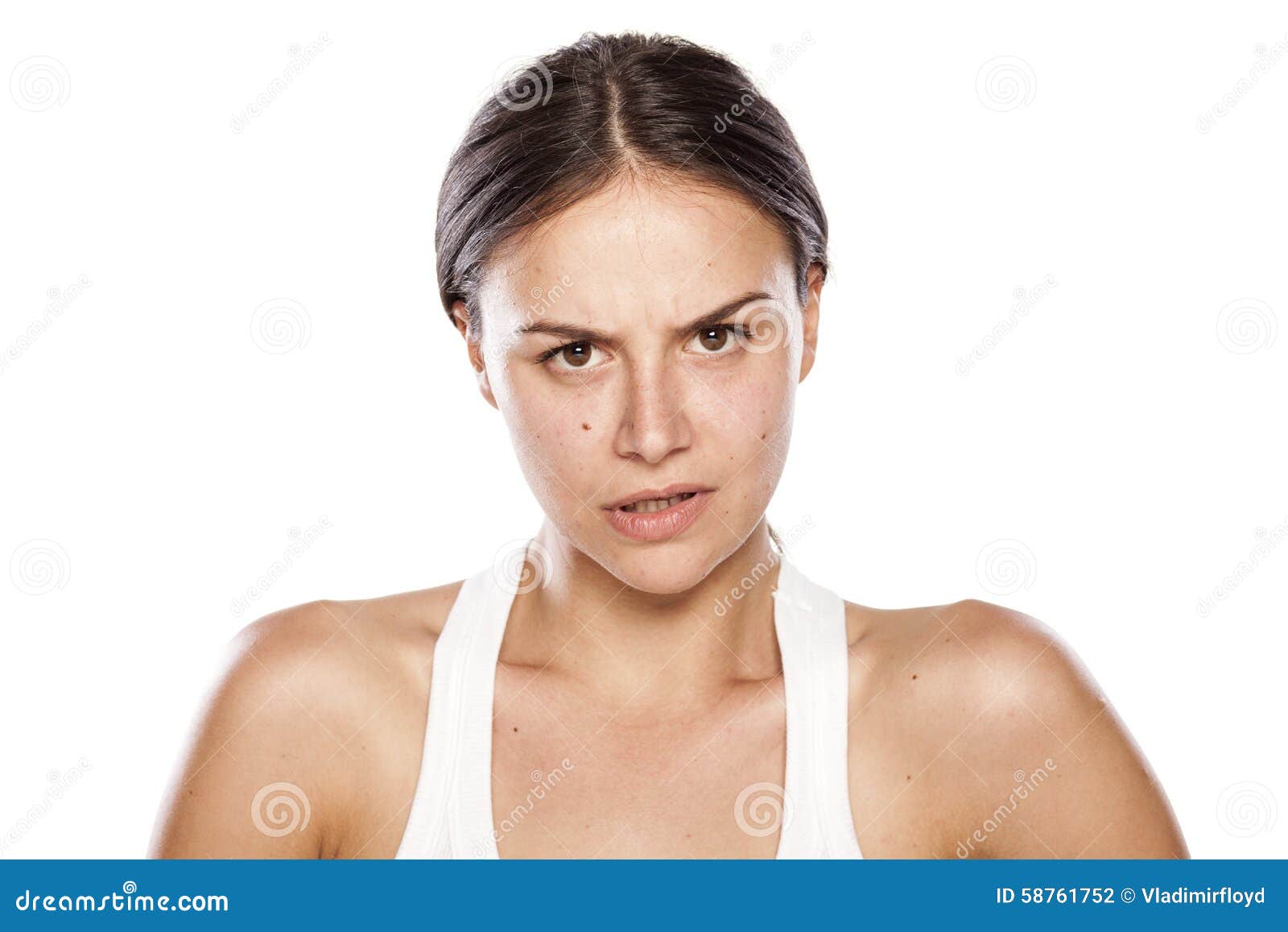 Angry woman stock photo. Image of makeup, girl, face - 58761752