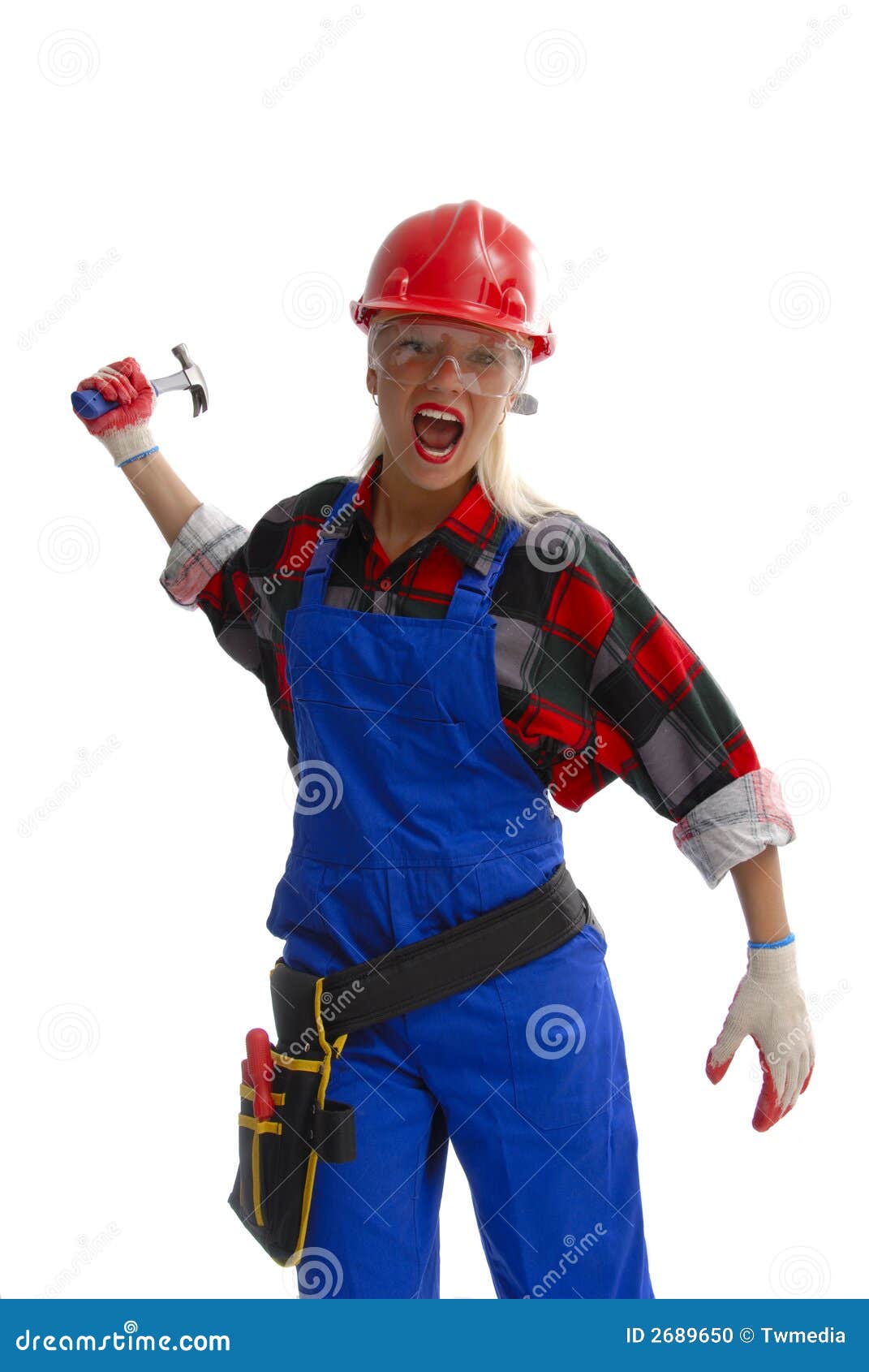 Angry worker stock photo. Image of violence, hard, flannel - 2689650