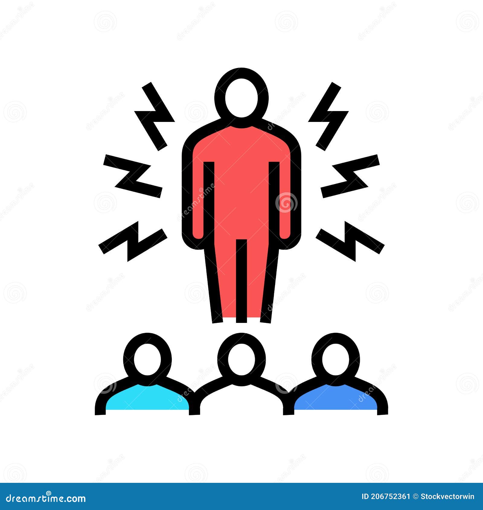 Angry Worker Color Icon Vector Color Illustration Stock Illustration ...
