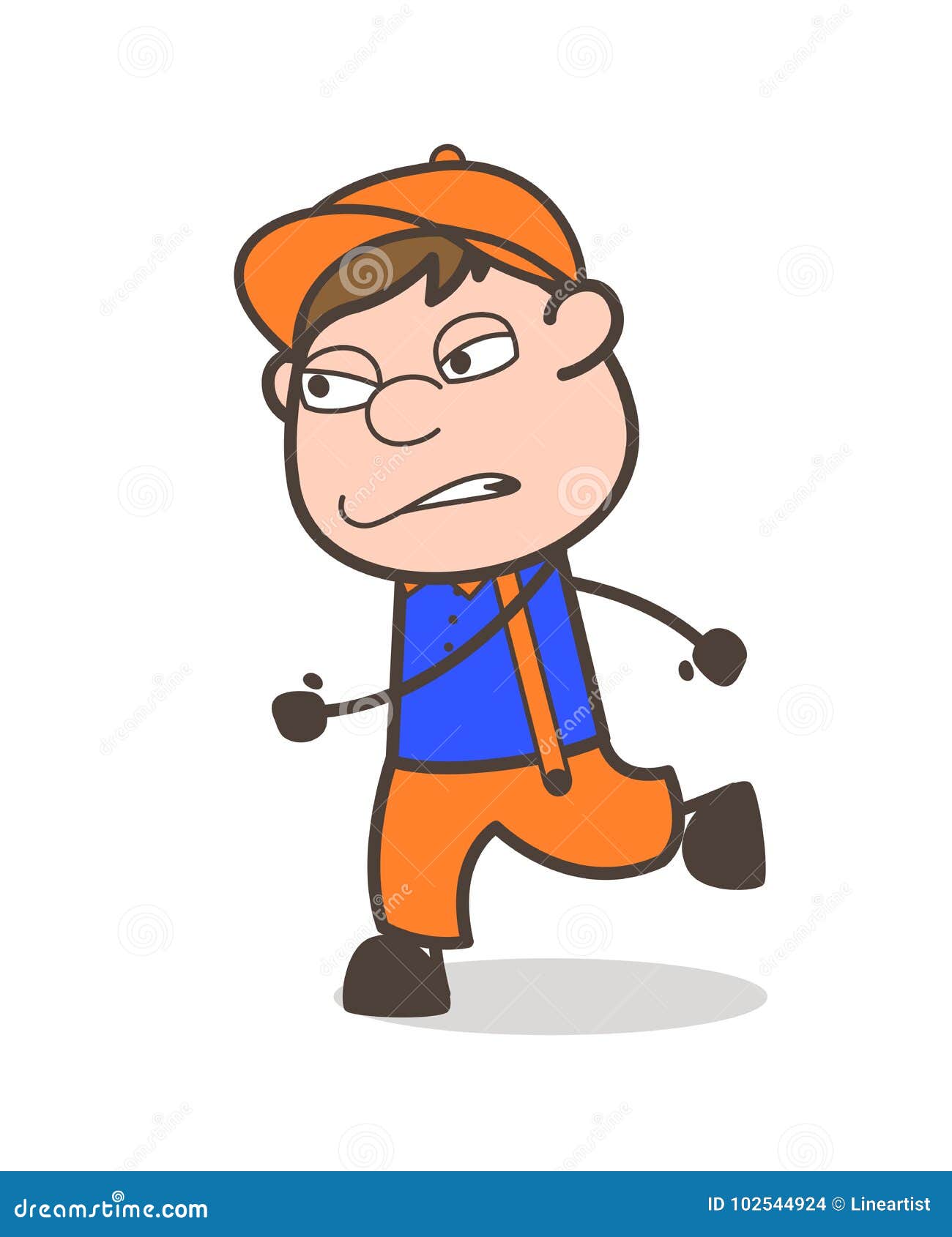 Angry Worker Running in Aggression Vector Illustration Stock ...