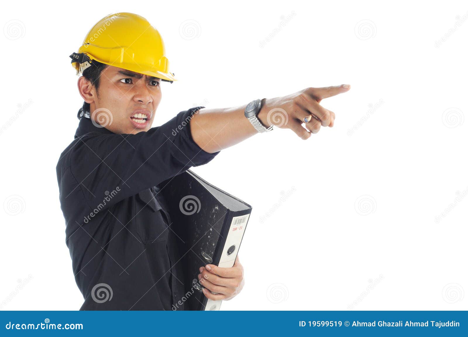 Angry Workers Pointing To His Left Stock Image - Image of businessman ...