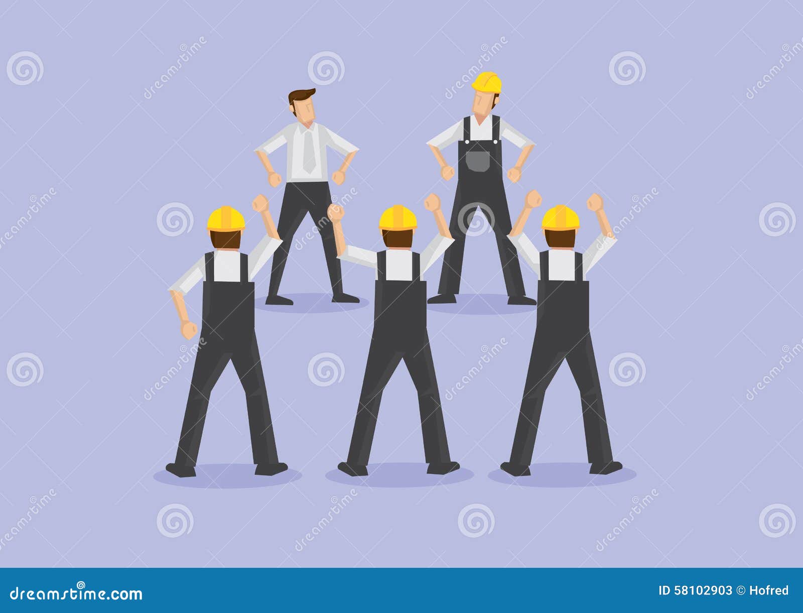 Angry Workers on Strike Vector Illustration Stock Vector - Illustration ...