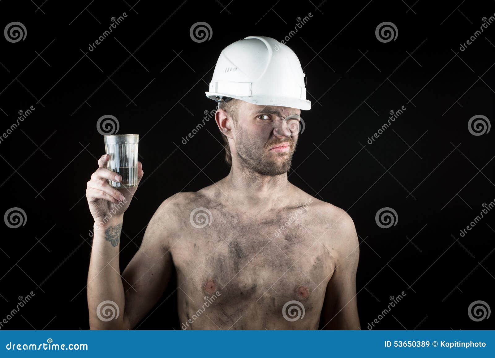Angry Working in a Dirty Helmet Stock Image - Image of metallurgist ...