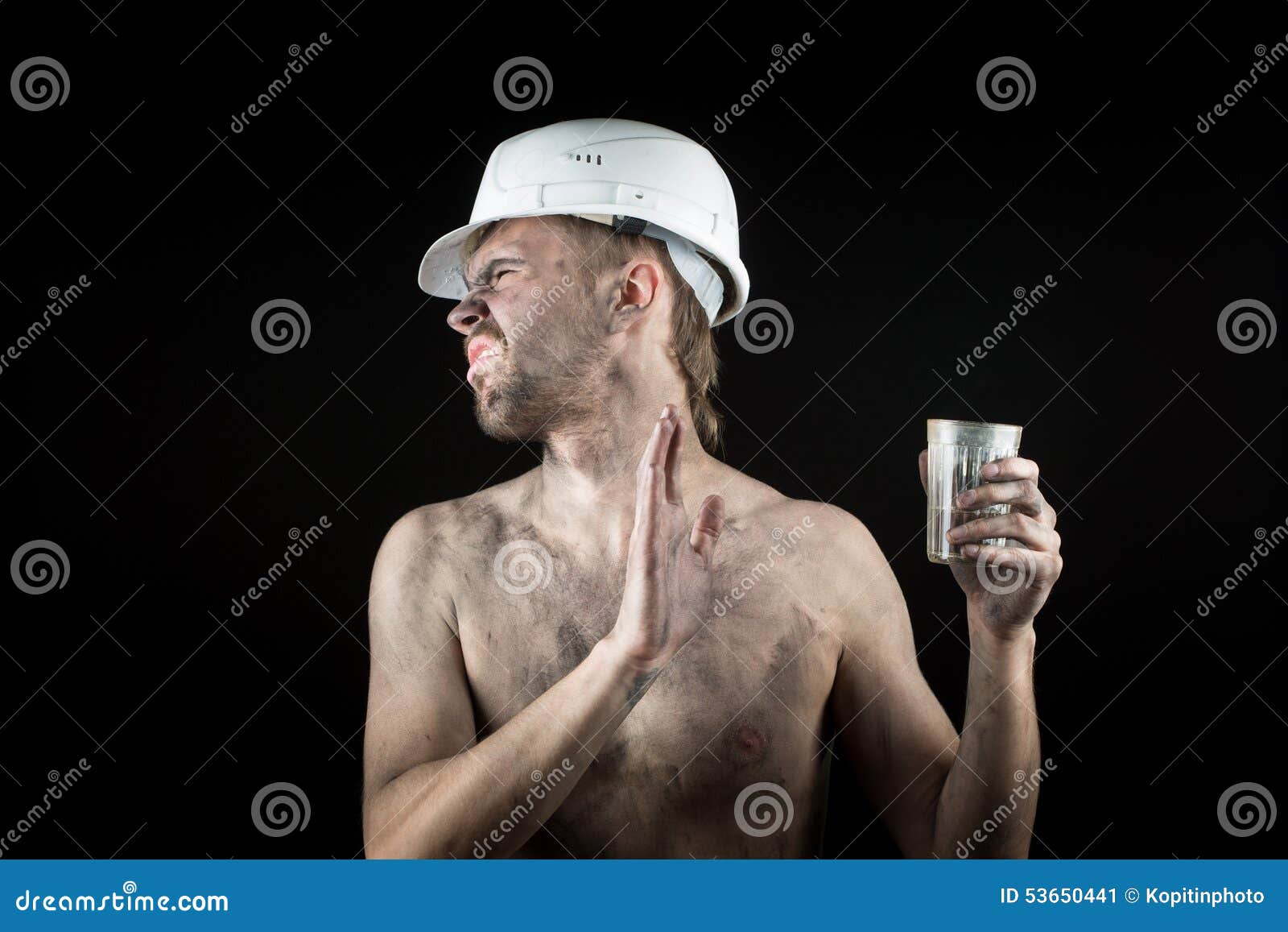 Angry Working in a Dirty Helmet Stock Image - Image of aggressive ...