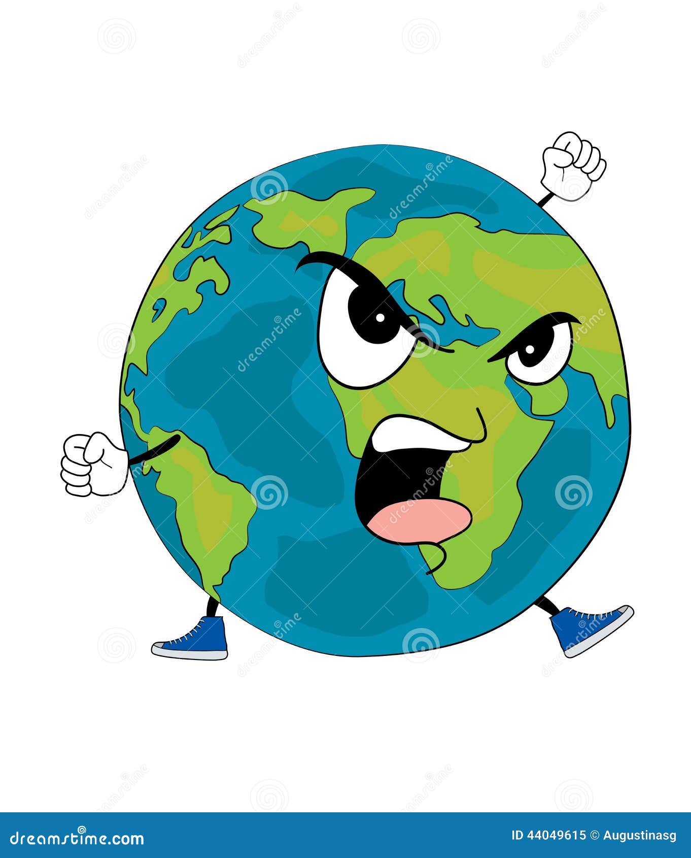 Angry World globe cartoon stock illustration. Illustration of agression ...