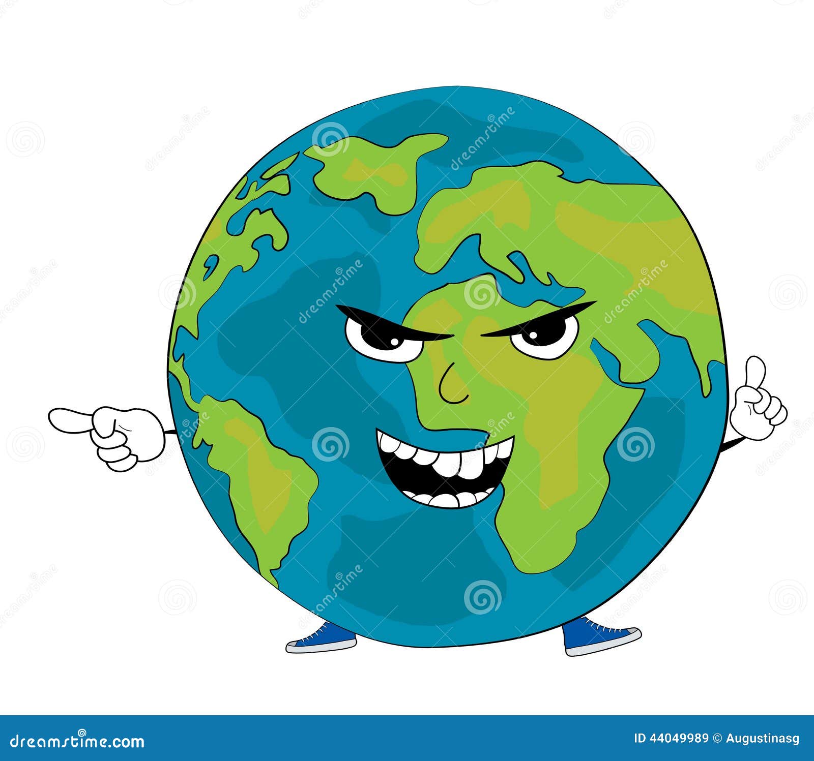 Angry World globe cartoon stock illustration. Illustration of furious ...