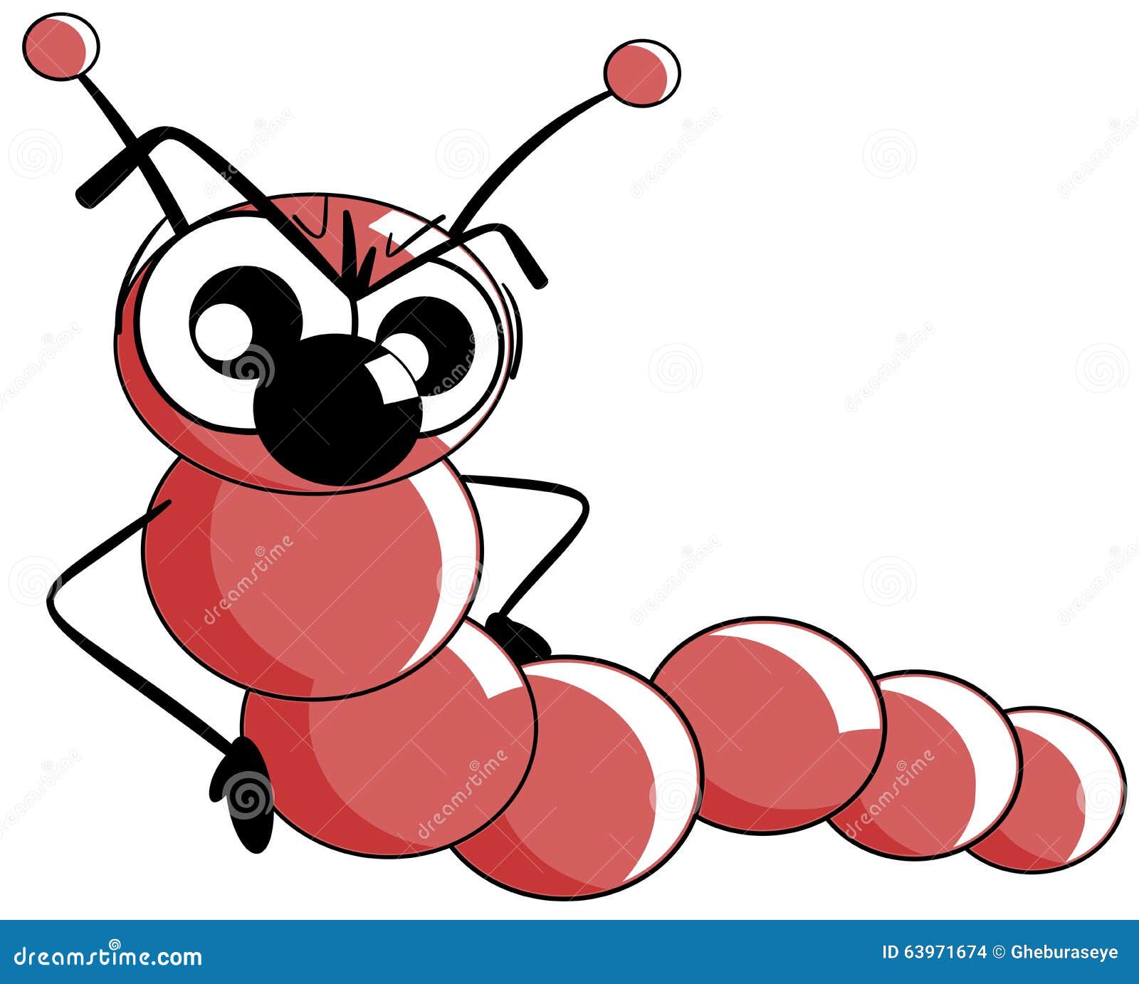 Angry Worm cartoon stock vector. Illustration of version - 63971674