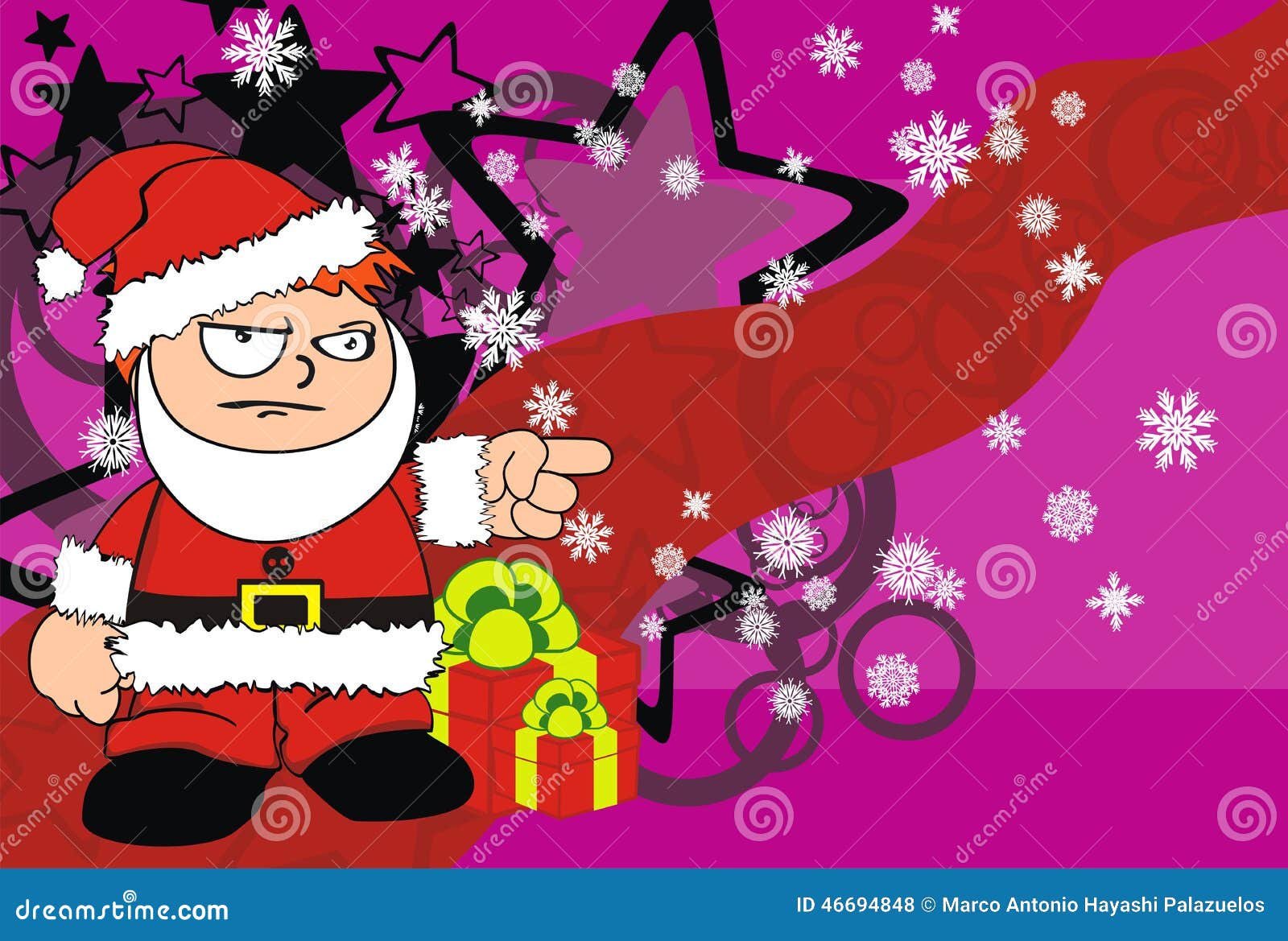 Angry Xmas Santa Kid Cartoon Expression Background Stock Vector ...