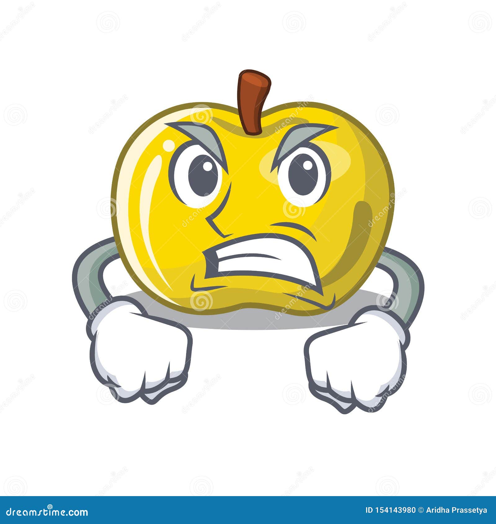 Angry Yellow Apple Isolated with the Mascot Stock Vector - Illustration ...