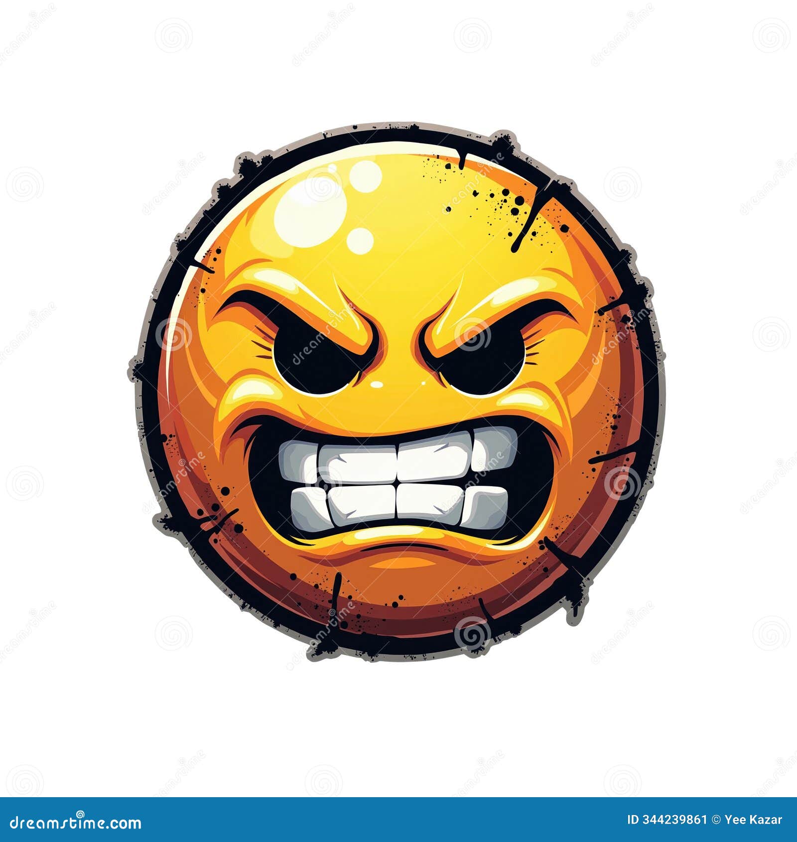 Angry Yellow Smiley Face stock illustration. Illustration of yellow ...