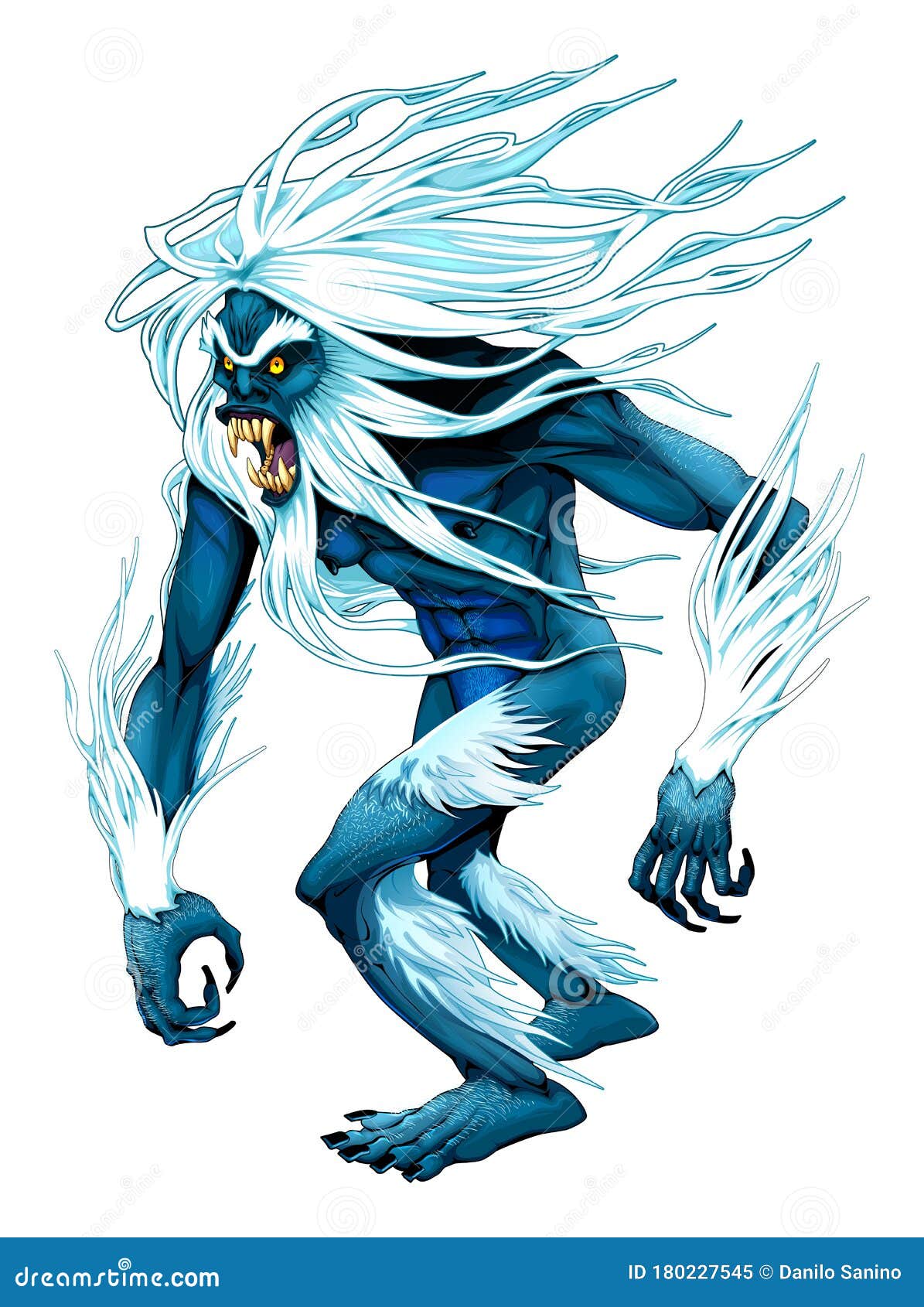 Angry Yeti is walking stock vector. Illustration of character - 180227545