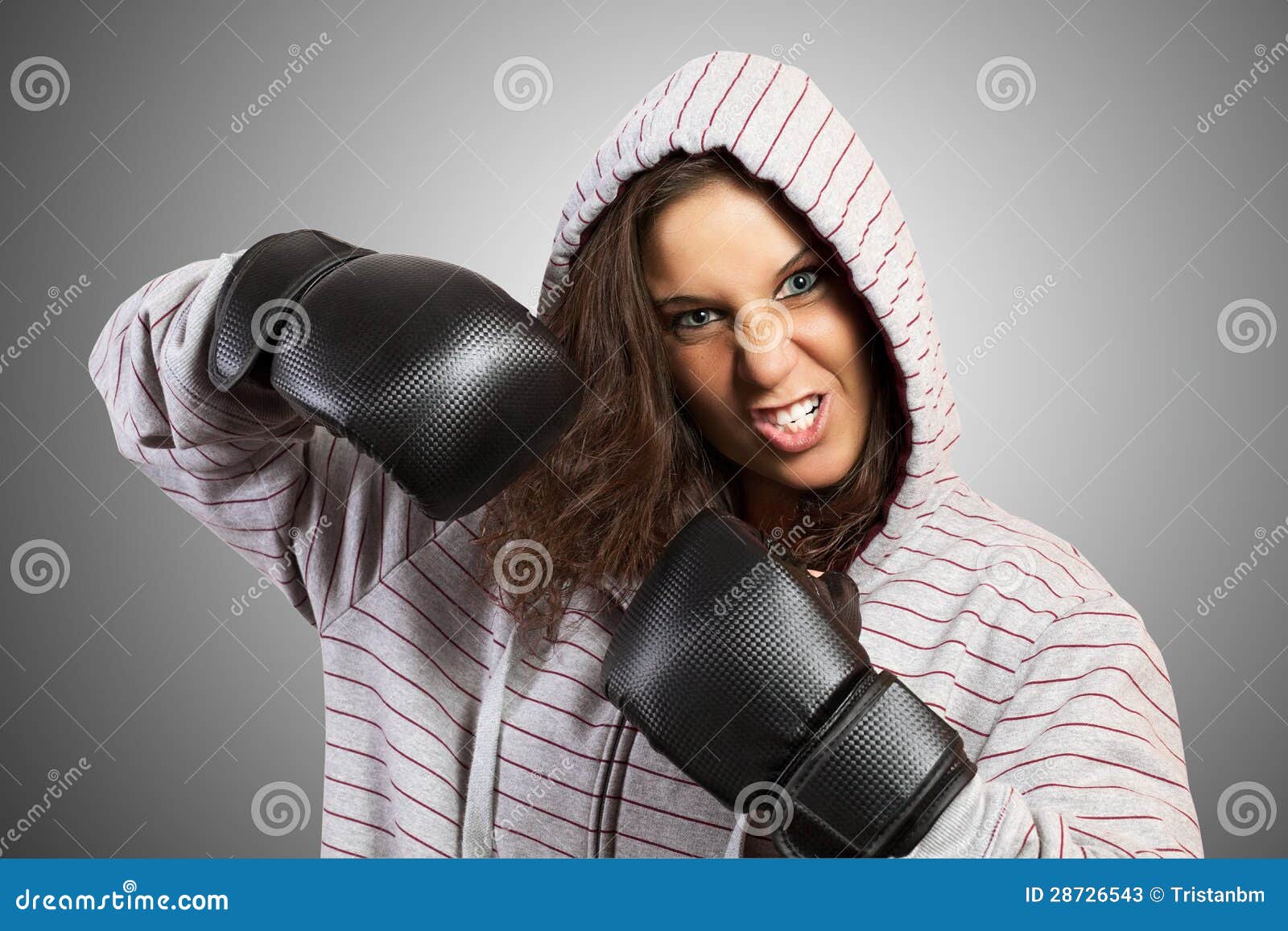 Angry young female boxing stock image. Image of young - 28726543