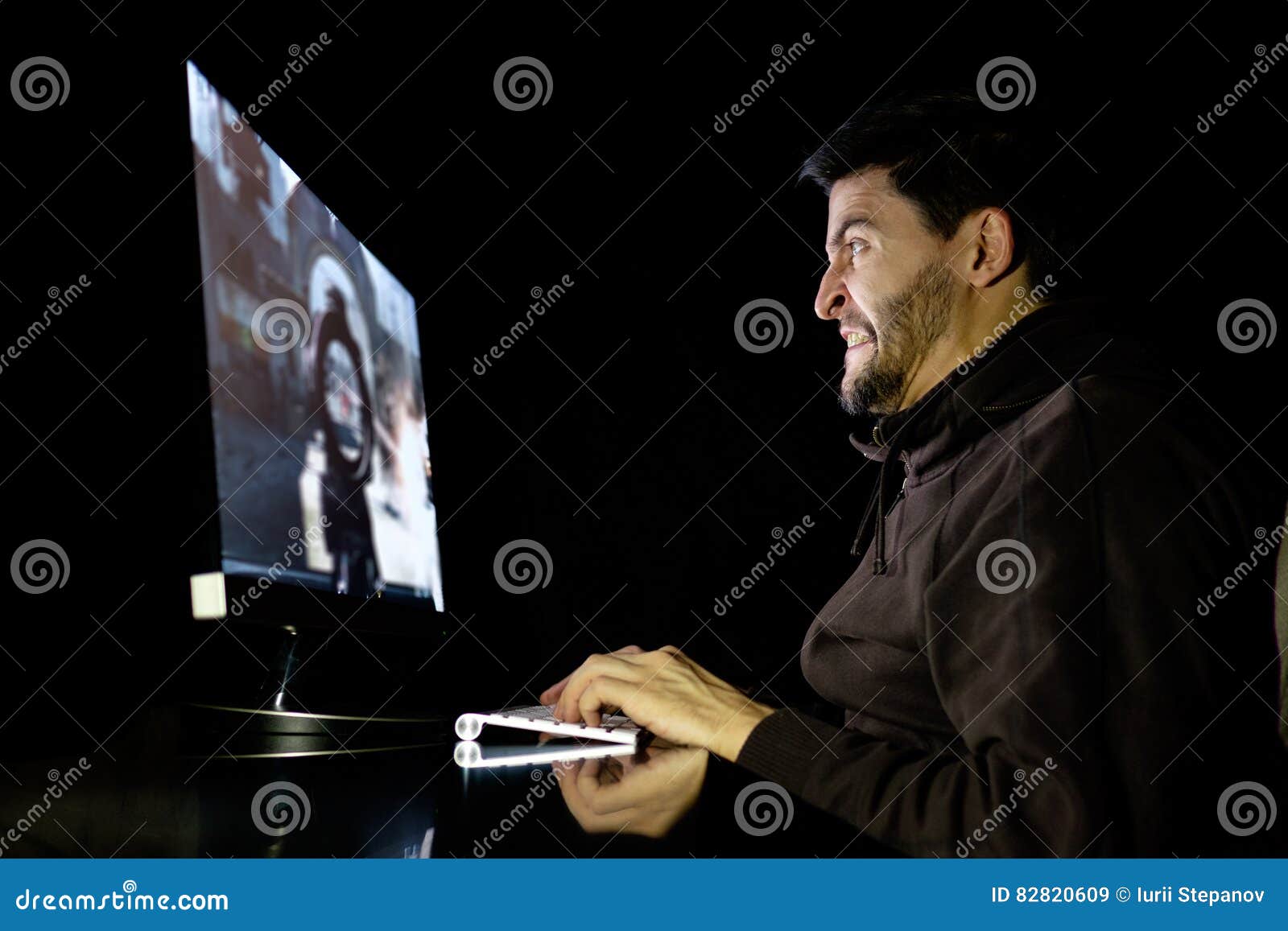 Angry Young Gamer Playing Videogame Stock Image - Image of activity ...