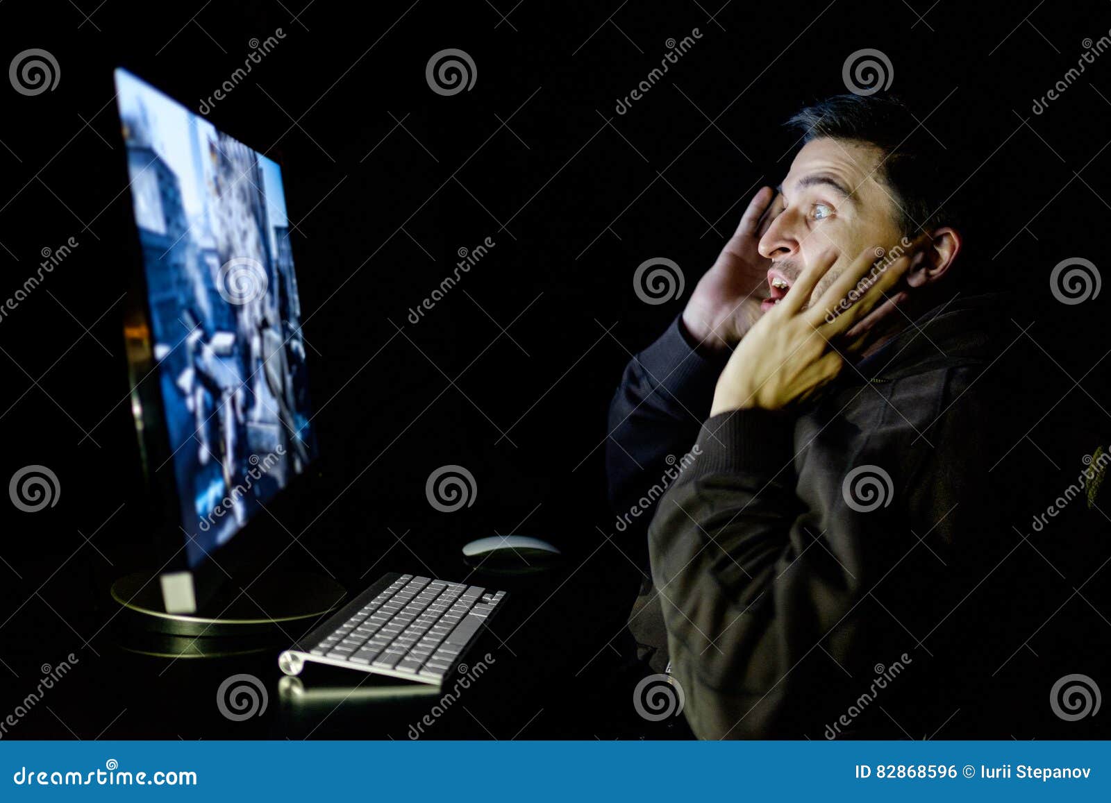 Angry Young Gamer Playing Videogame Stock Photo - Image of ...