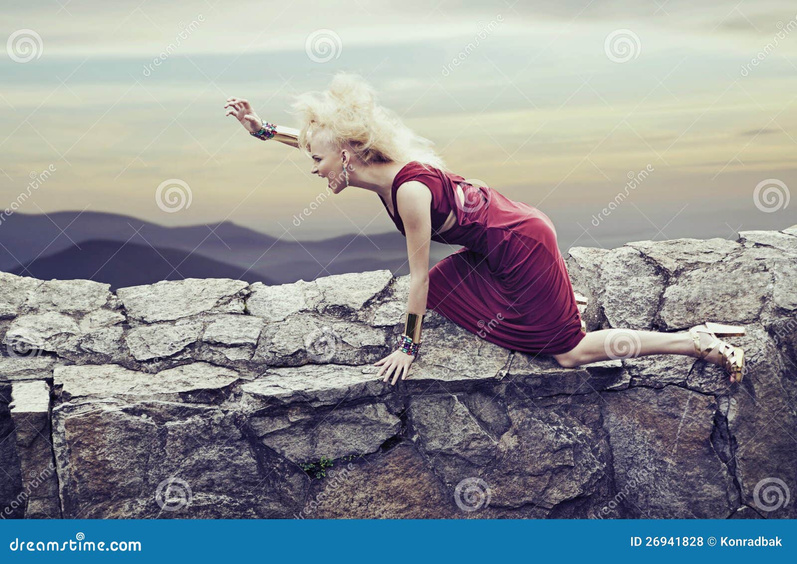 Angry Young Lady in a Nature Scenery Stock Photo - Image of model ...