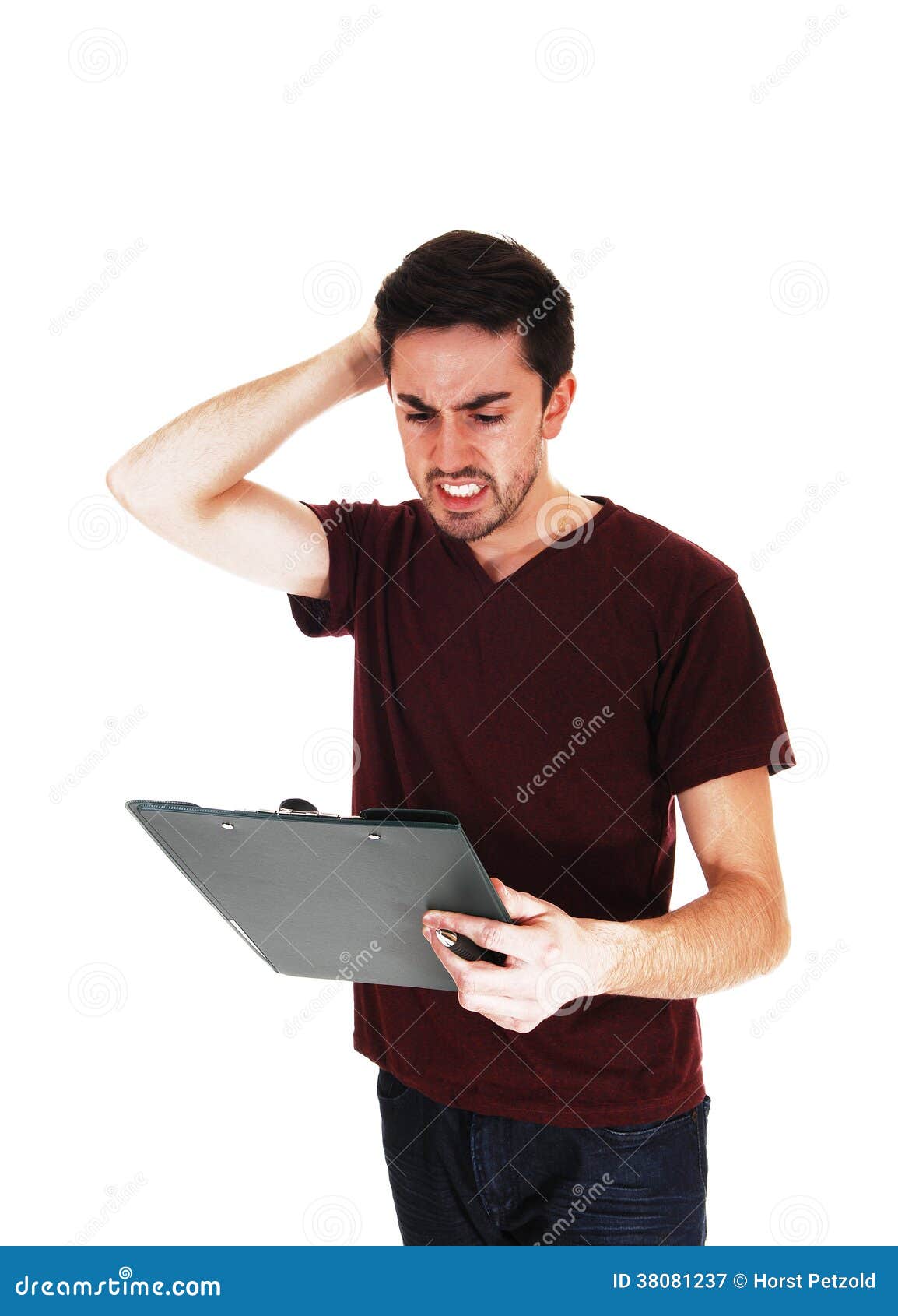 Angry young man. stock image. Image of portrait, employee - 38081237