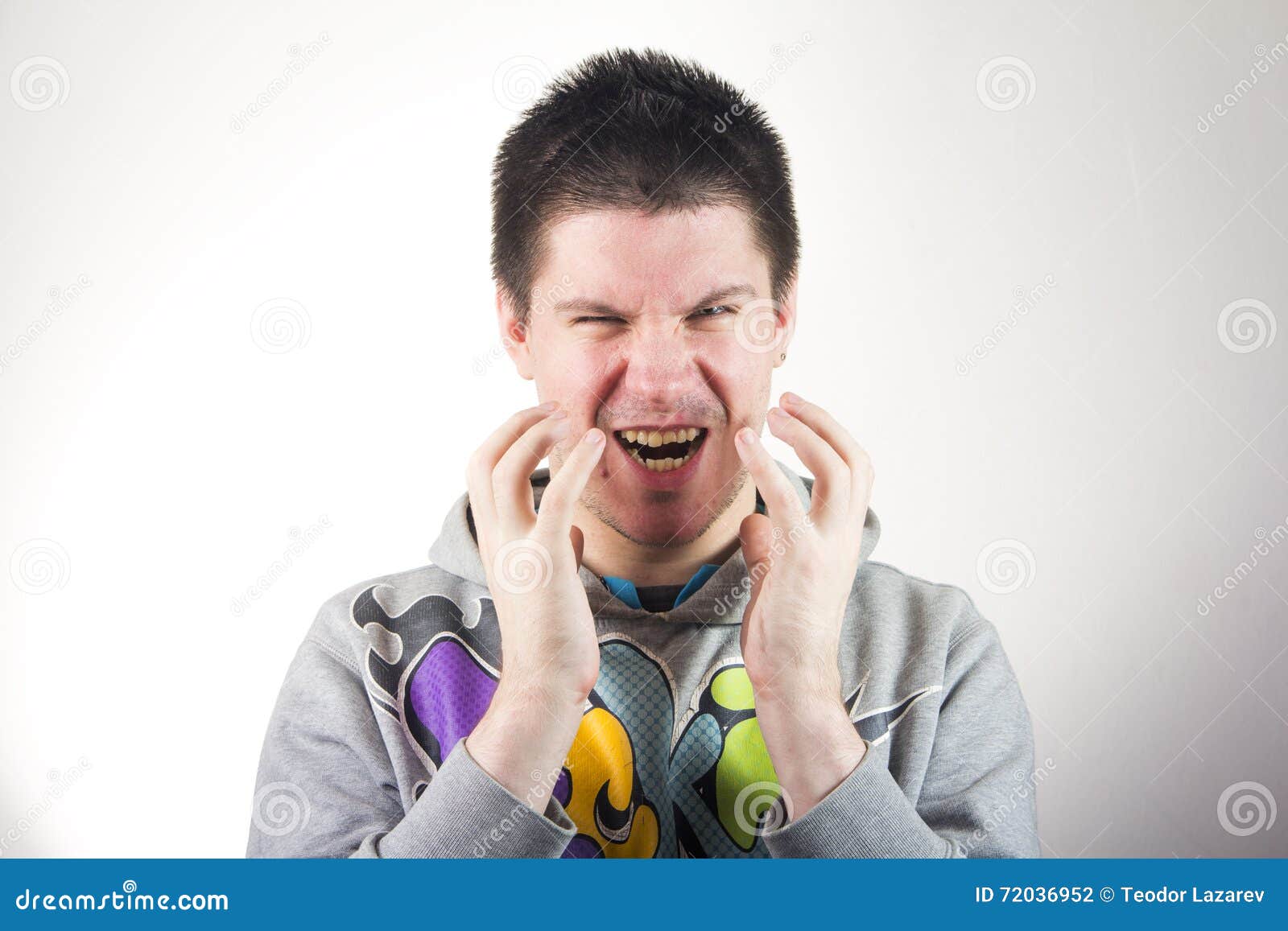 Angry young man stock photo. Image of white, expression - 72036952
