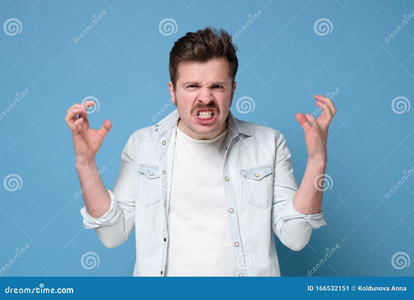 Angry Young Man Has Grumpy Expression Having Quarrel with Wife. Stock ...