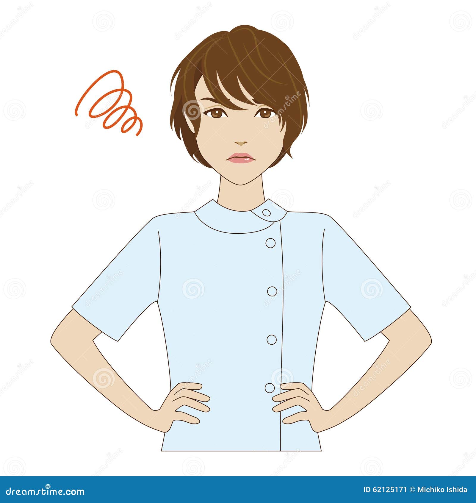 Angry Young Nurse in Pink Uniform Stock Vector - Illustration of posing ...